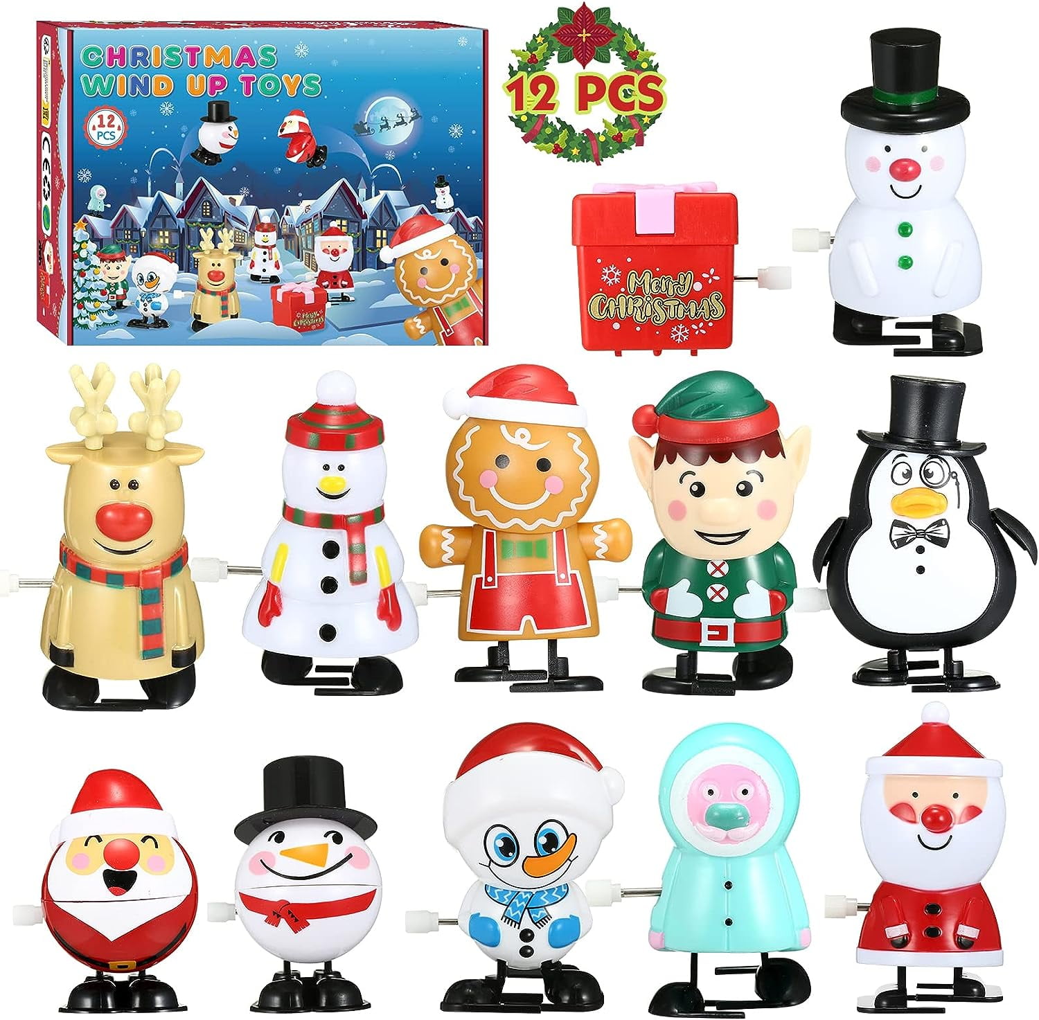 Naler 12Pcs Christmas Wind up Toys Gifts for Kids,Fun Little Clockwork ...
