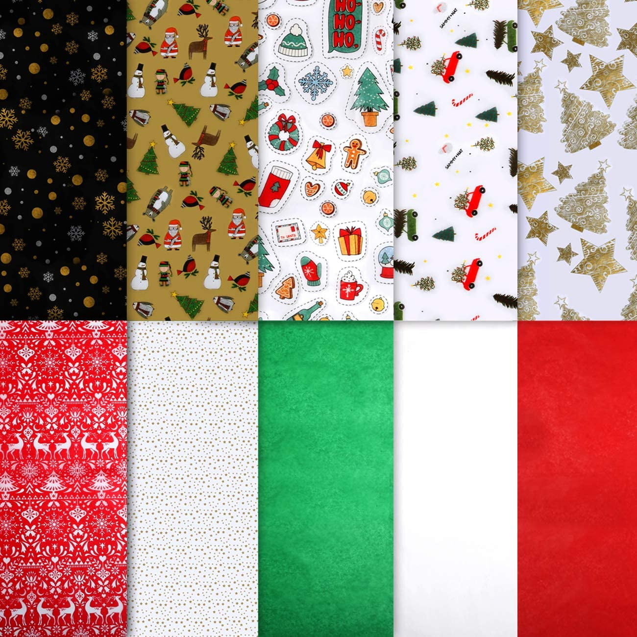 Naler 150 Sheets Christmas Tissue Paper Bulk,20"x 20" Assorted ...