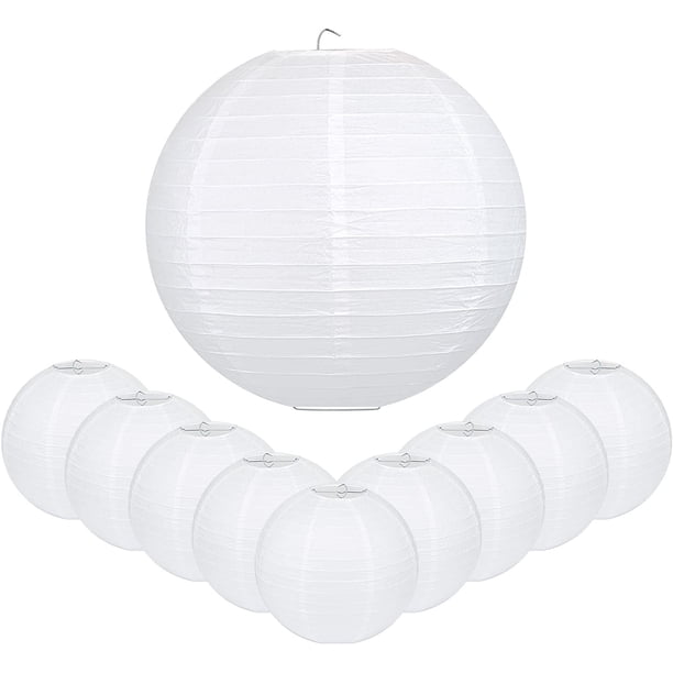 Naler 16 inch White Round Paper Lanterns for Home, Party & Wedding ...