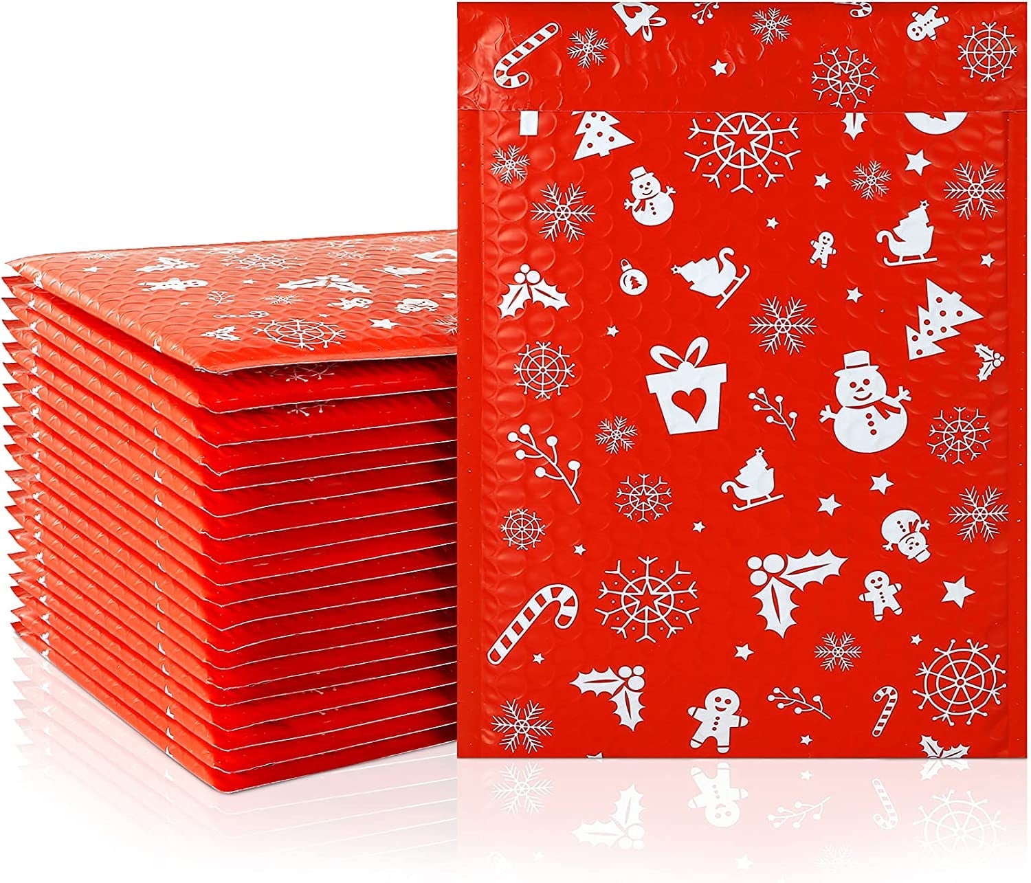 Naler 20 Pack Christmas Bubble Mailers 6" x 10",Self Seal Christams ...
