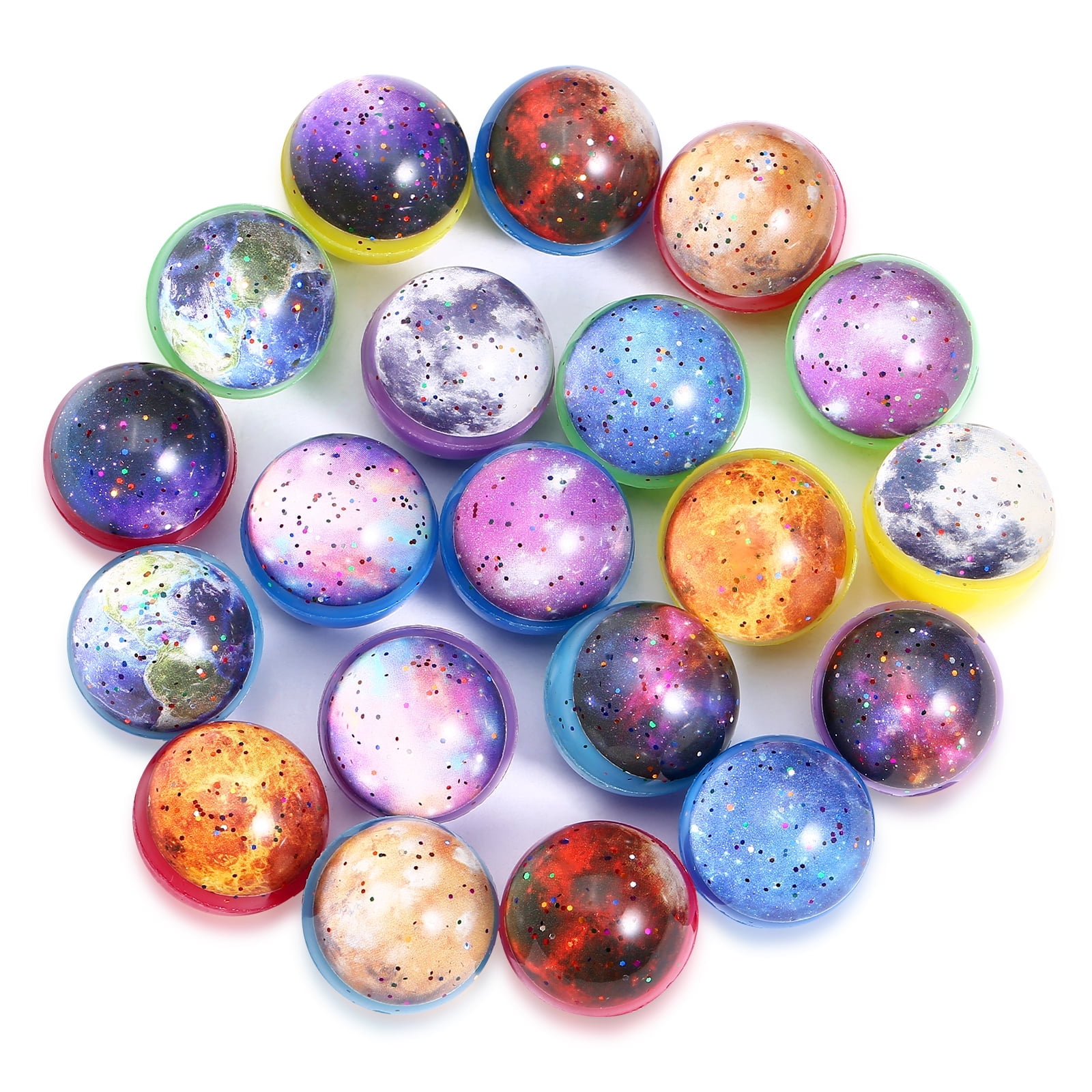 Naler 20 Pcs Space Solar System Ten Planets Themed Bouncy Balls for ...