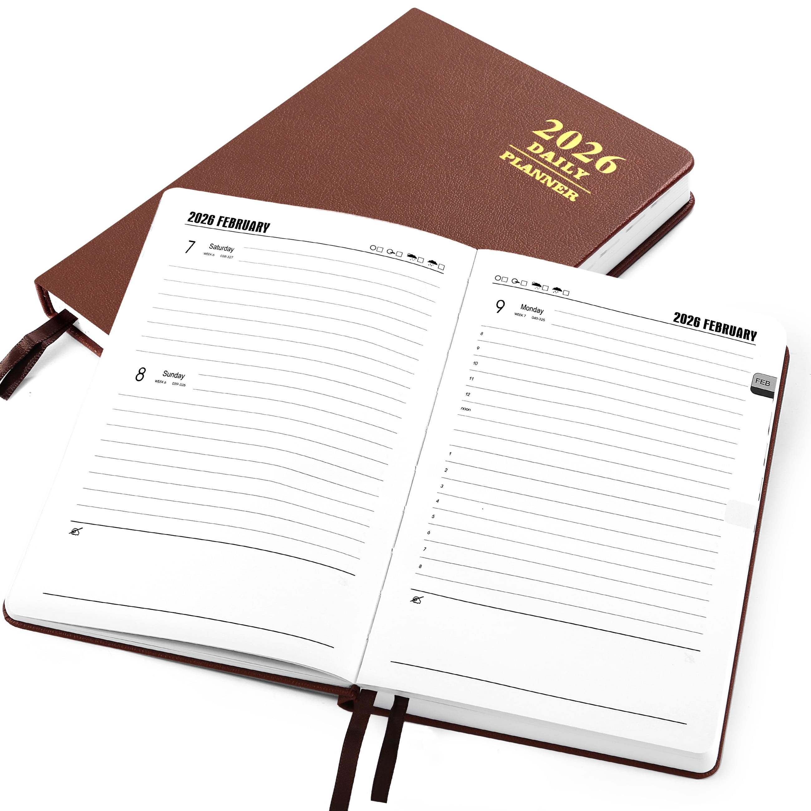 Naler 2026 Daily Hourly Planner 5.7"x 8.3" - One Page a Day (12 Month ...