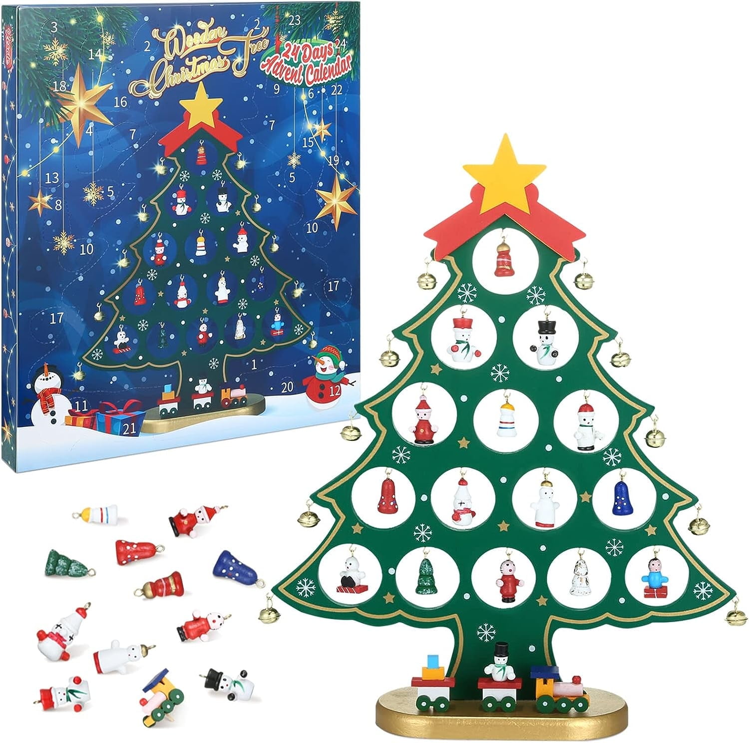 Naler Mini Calendar: 24 Days Christmas Tree Countdown Advent 2024 ...