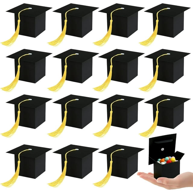 Naler 24 Pack Graduation Cap Candy Boxes, Treat Hat Goodie Bar for ...