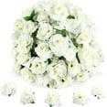 "Naler Miniature 50 Pcs Ivory White Silk Rose Heads, 1.6"" Artificial ...