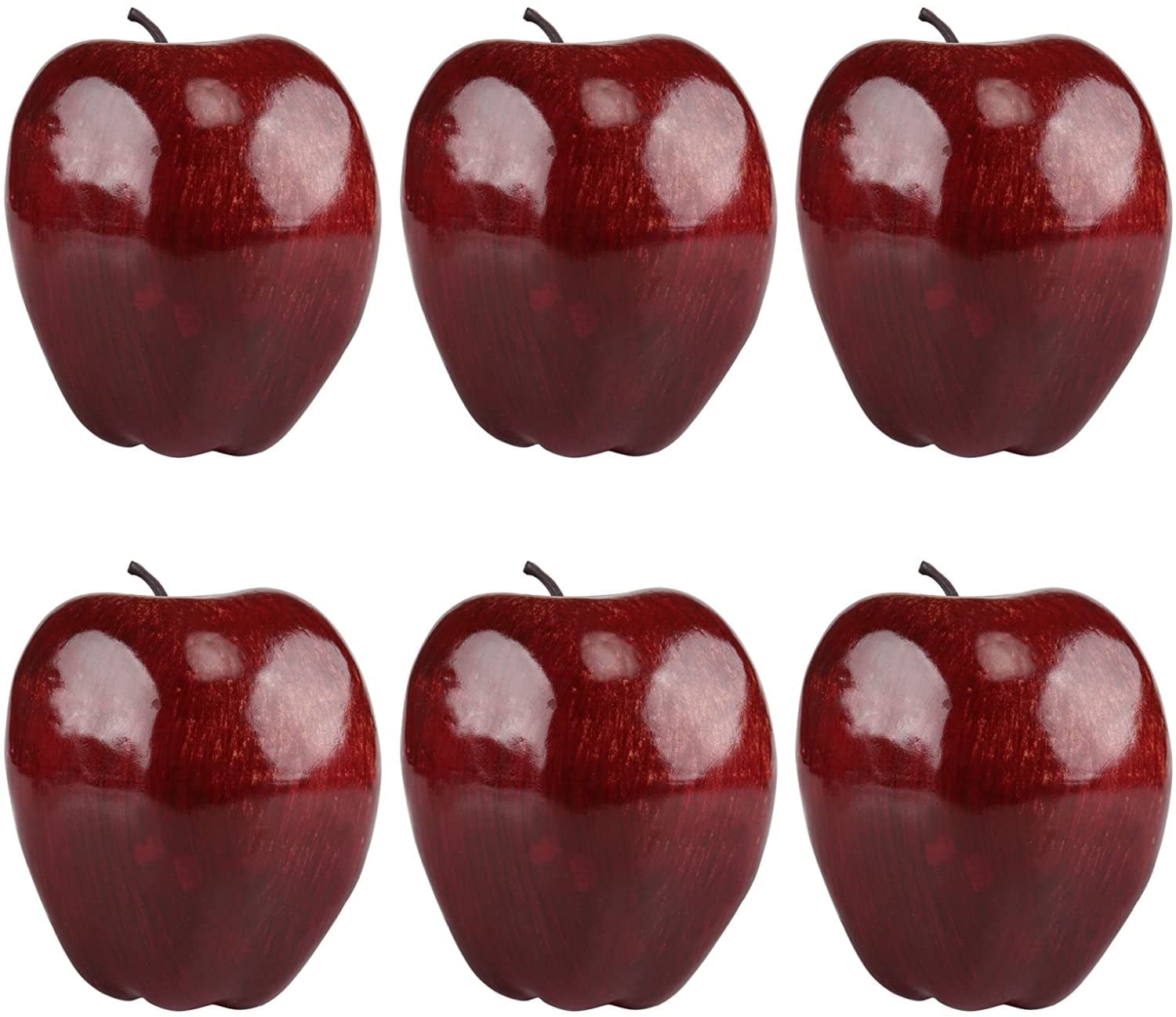 Naler 6 Pcs Artificial Red Apples Fake Fruit House Kitchen Party Decor ...