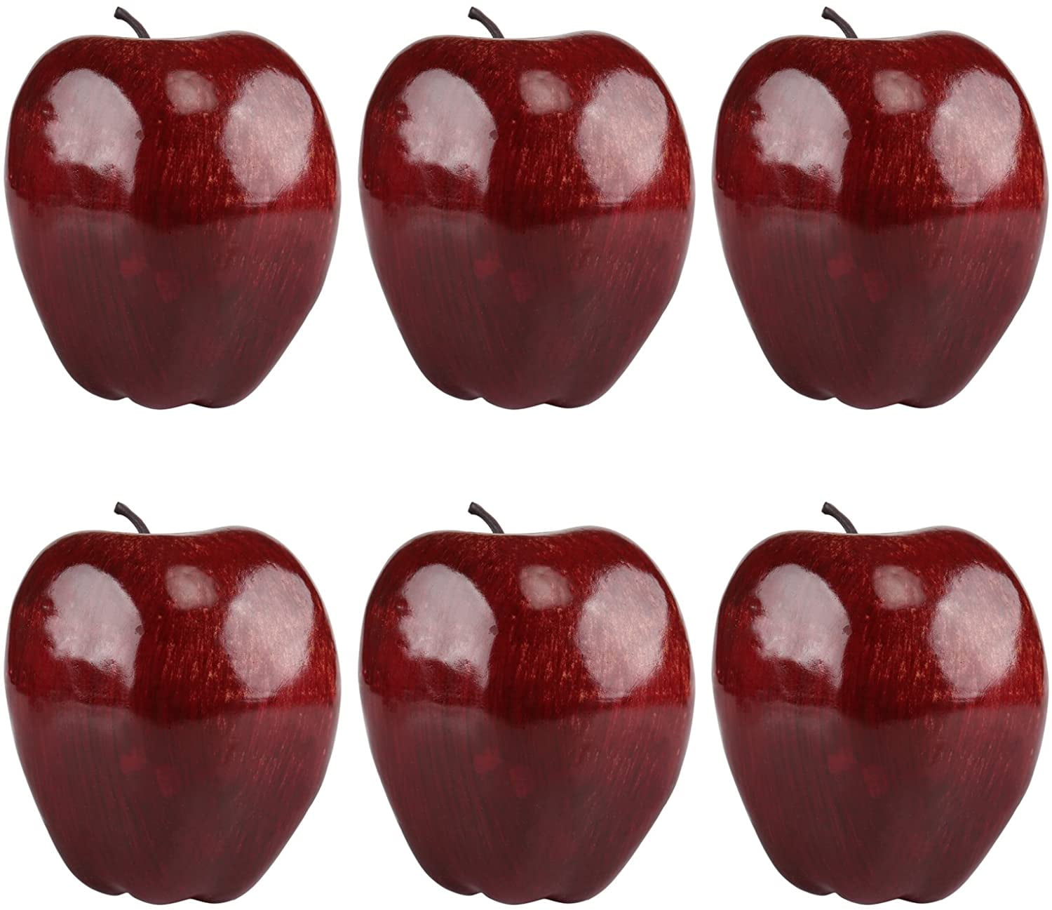 Naler 6 Pcs Artificial Red Apples Fake Fruit House Kitchen Party Decor ...