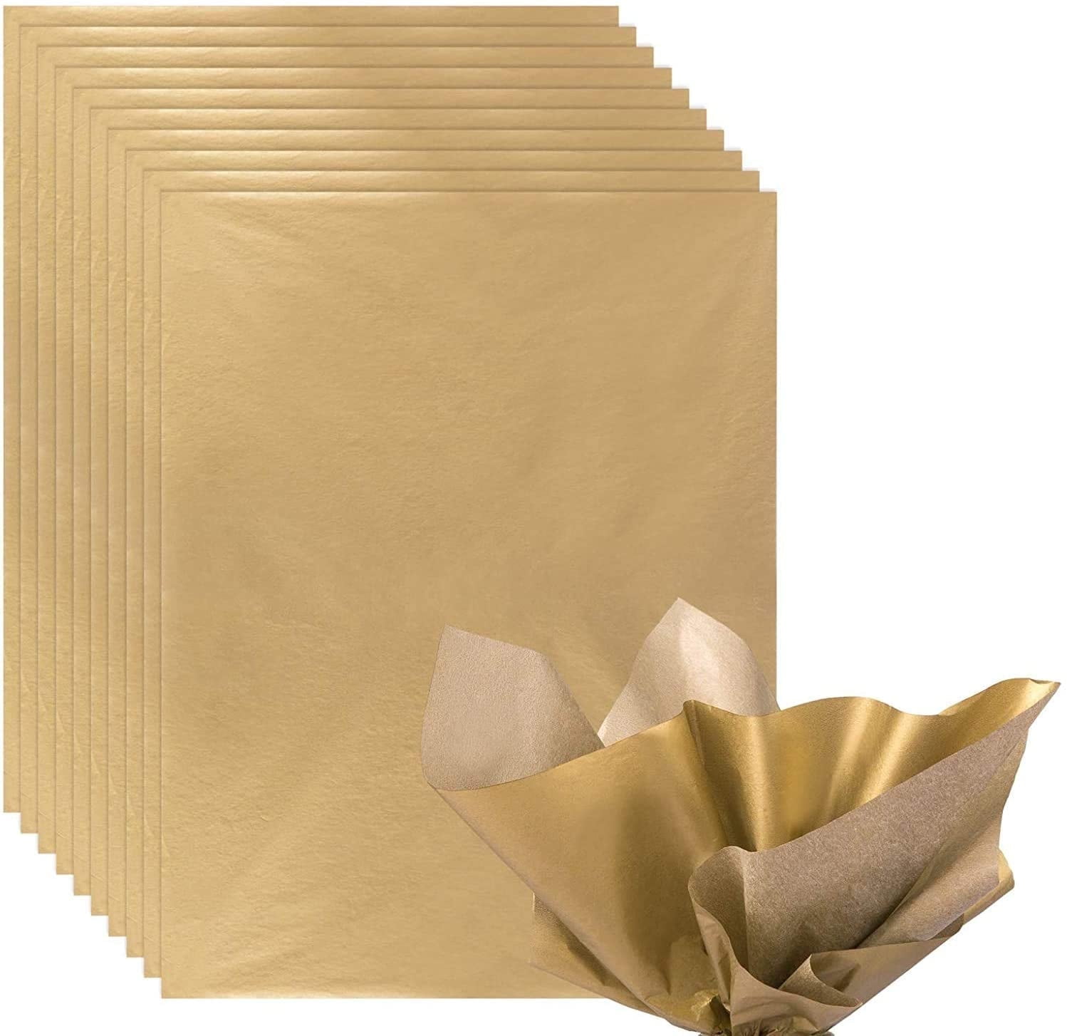 "Naler 60-Sheet Shiny Metallic Gold Tissue Paper Bulk (15""x20"") for ...