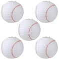 Naler 8'' Baseball Paper Lanterns, 5 Pack, White - Perfect Centerpieces ...