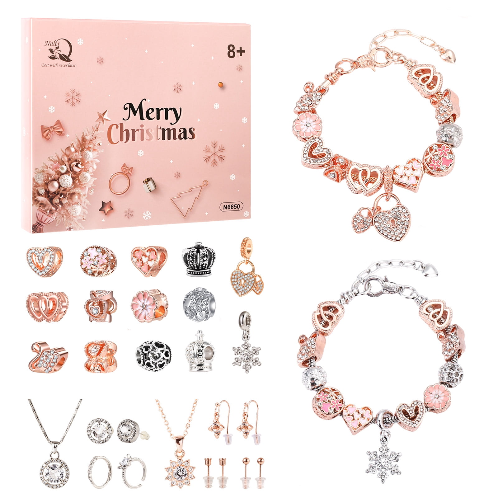 Naler Jewelry Advent Calendar 2025 Women Charm Bracelet, 24 Days ...
