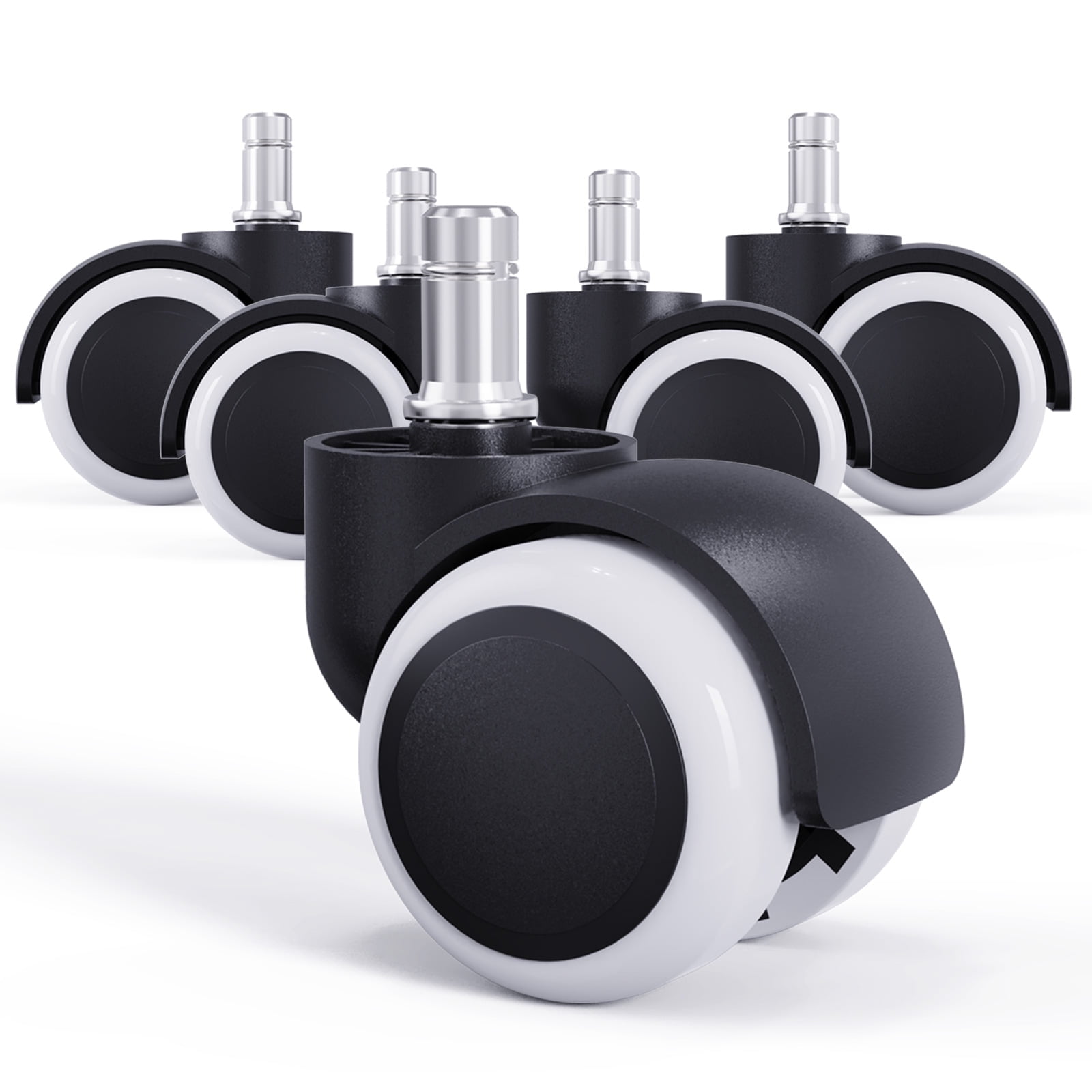 Naler 2 inch Office Chair Rolling Stem Castors - Heavy Duty Rubber ...