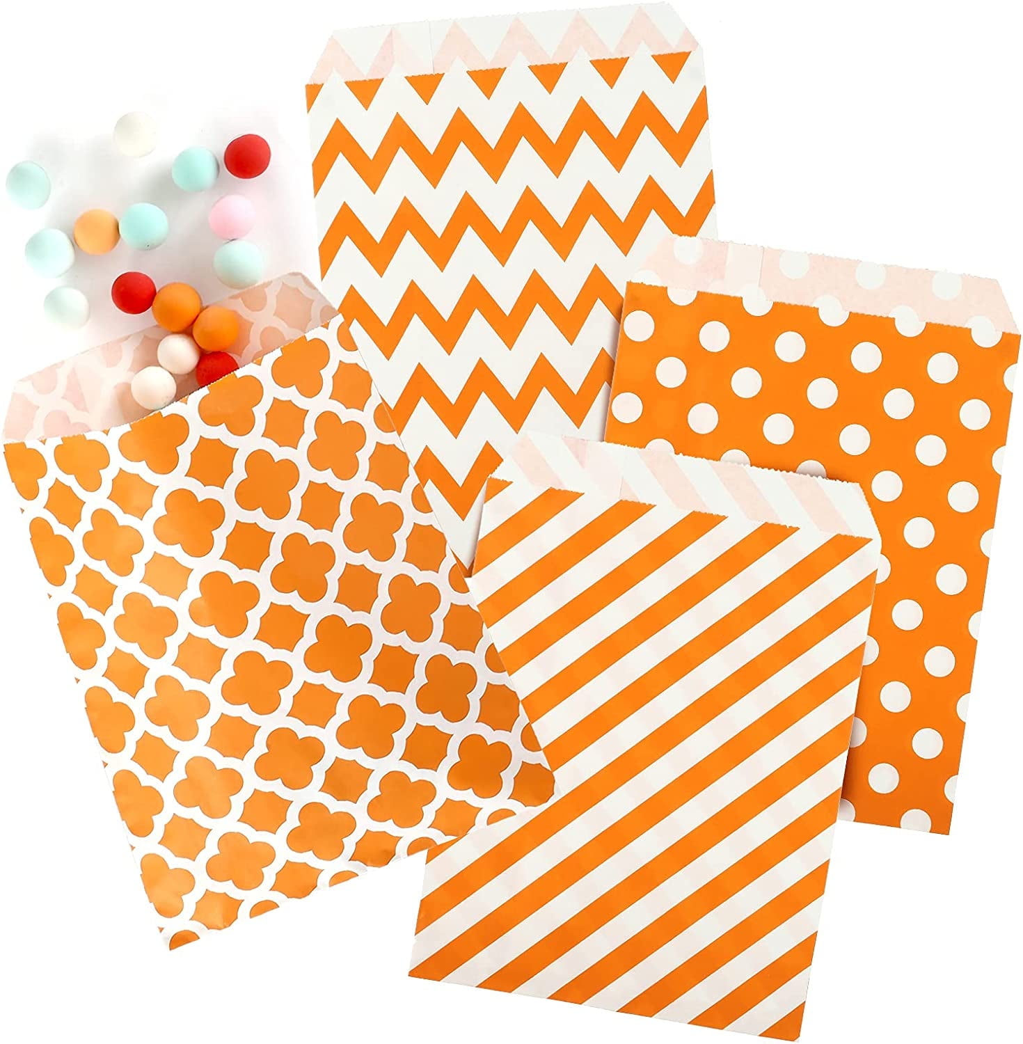 Naler Pack of 100 Small Halloween Candy Paper Bags,Trick-or-Treat Bags ...