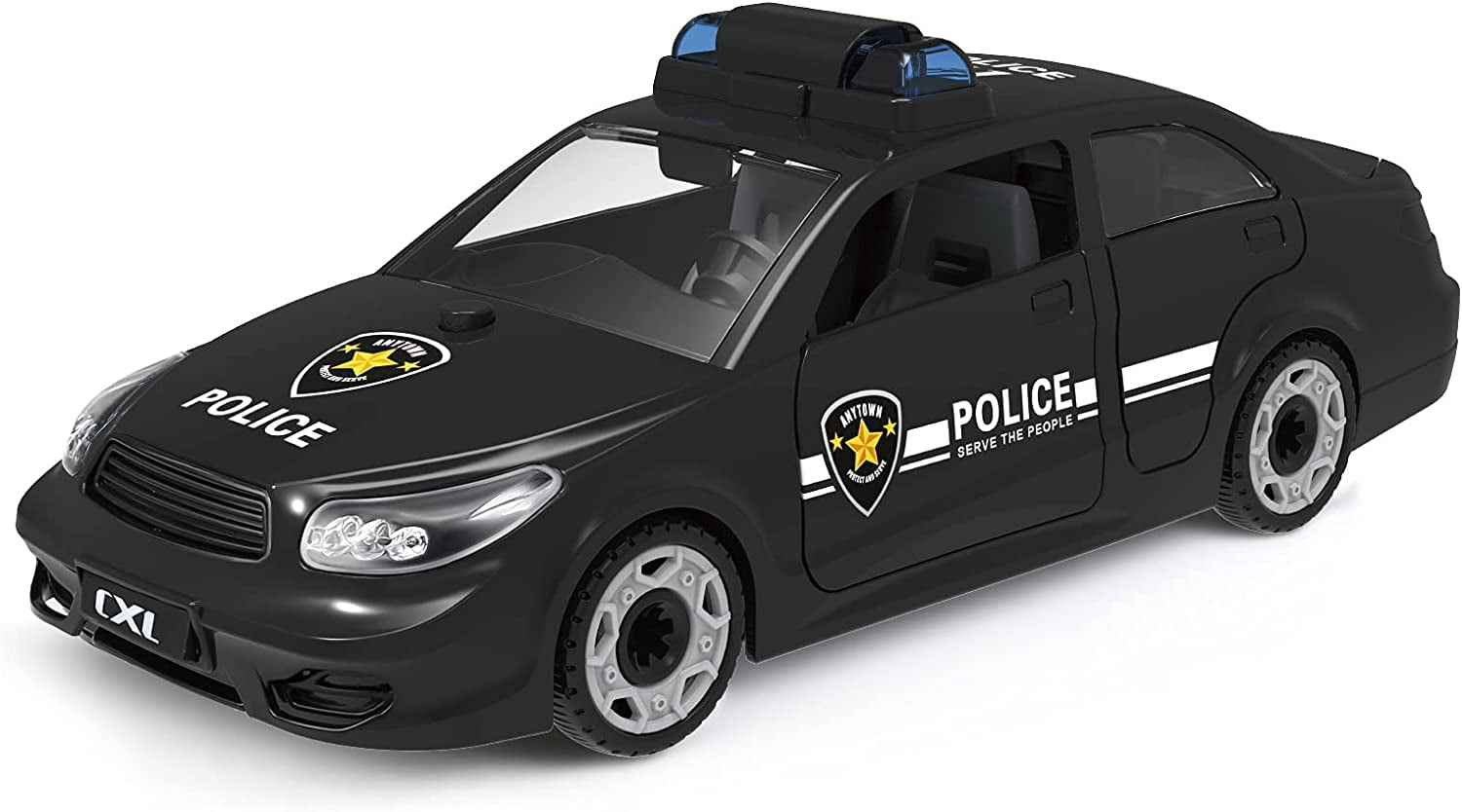 Naler 43-Pcs Police Car STEM Construction Toy with Light, Sound ...