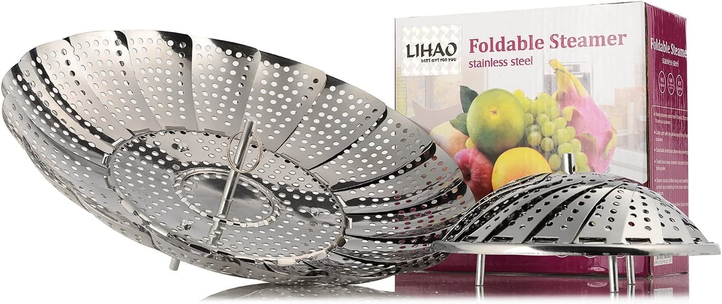 Naler Stainless Steel Vegetable Steamer Basket, Folding Veggie Food ...