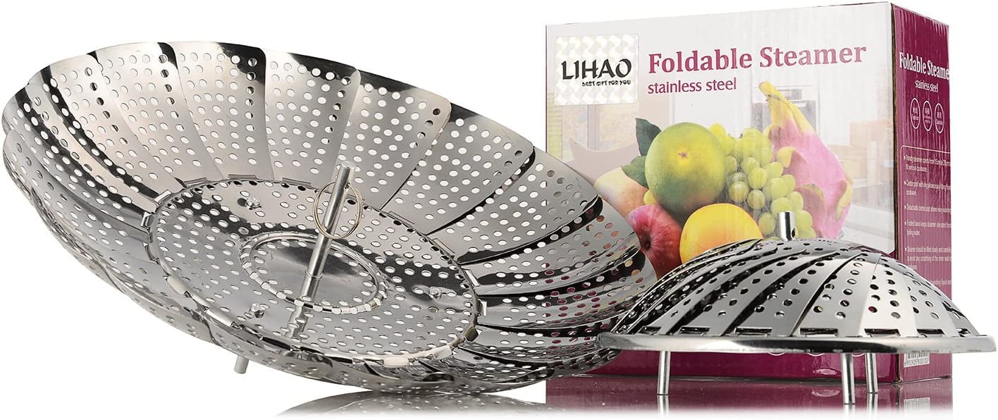 Naler Vegetable Steamer Basket,Stainless Steel Folding Steamer Insert ...