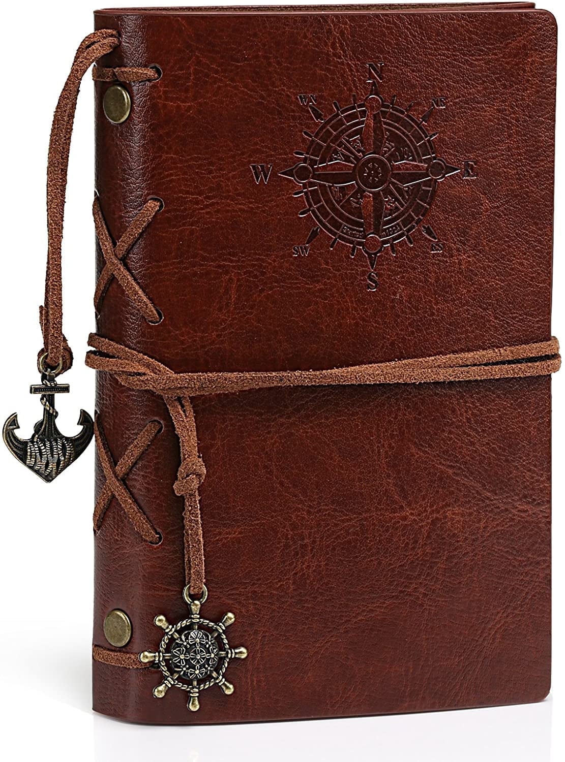 Naler PU Leather Travel Pocket Notebook, Refillable Journal, Embossed ...