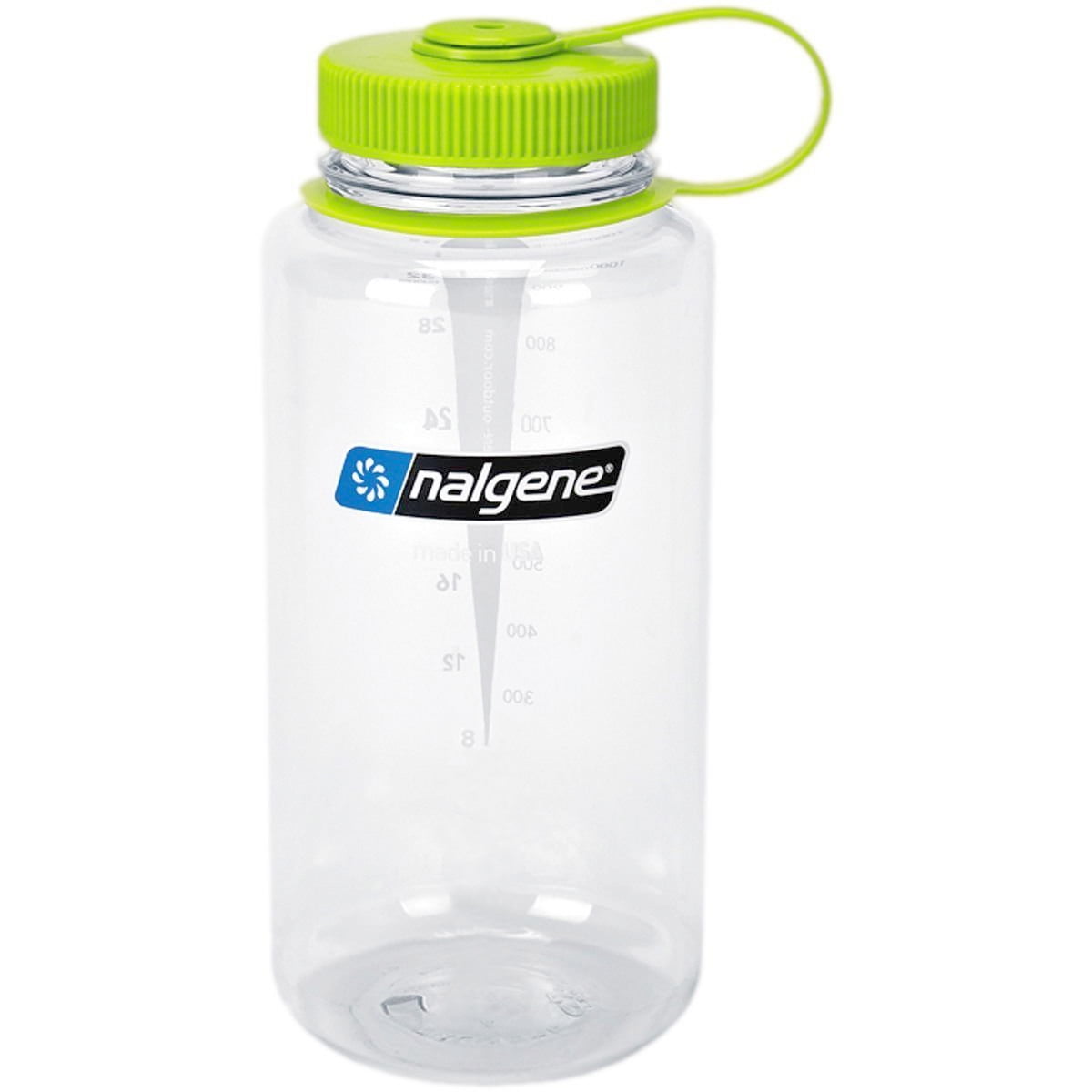Nalgene 32 oz Clear and Yellow Tritan Water Bottle, Wide Mouth Lid ...