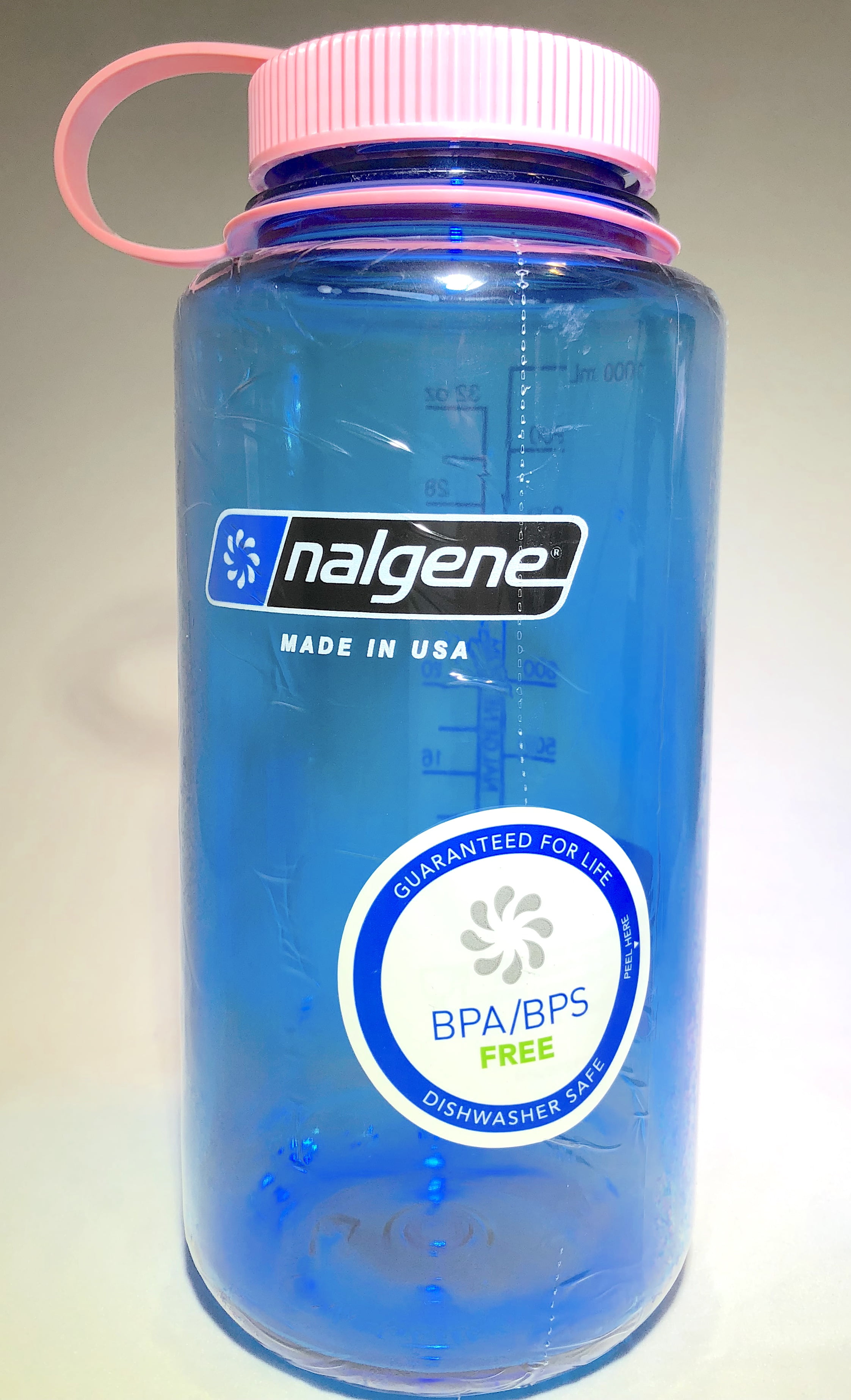 Nalgene 32 oz wide mouth bottle - Blue bottle/Pink lid - Walmart.com