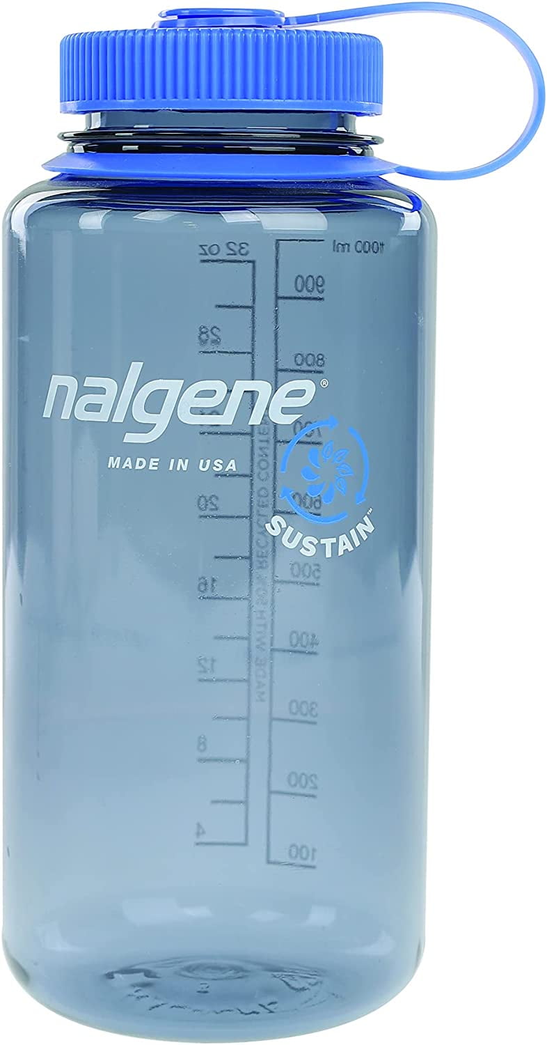 Nalgene 32oz W/M Sustain, Slate Gray w/ Blue Cap (5th) - Walmart.com