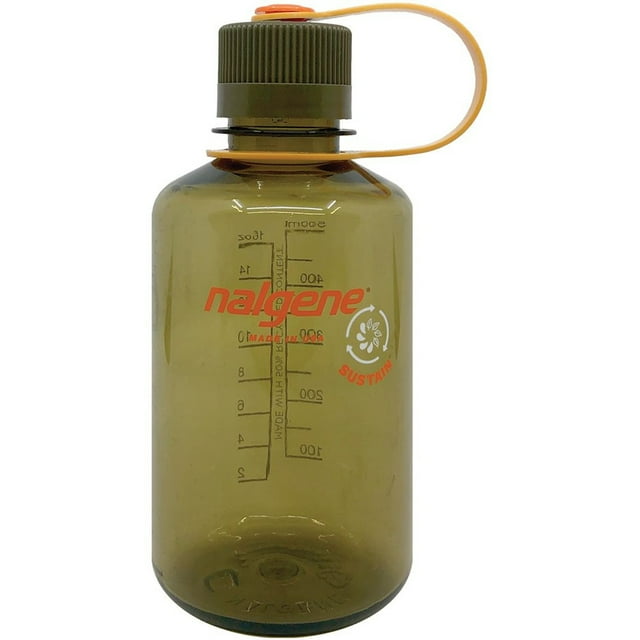 Nalgene Sustain 16 oz. Narrow Mouth Water Bottle - Olive - Walmart.com