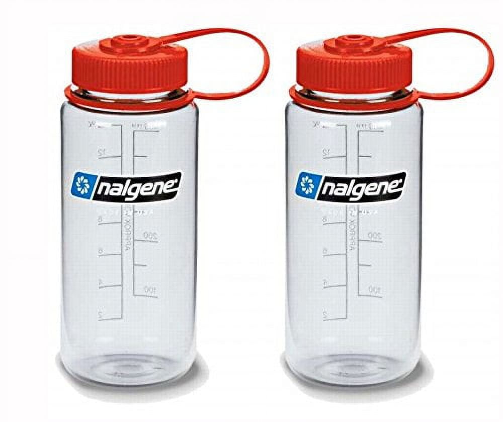 Nalgene W/M 16oz Bottle (Set of 2 Clear/Red Lid, 16 oz, 2 Count ...