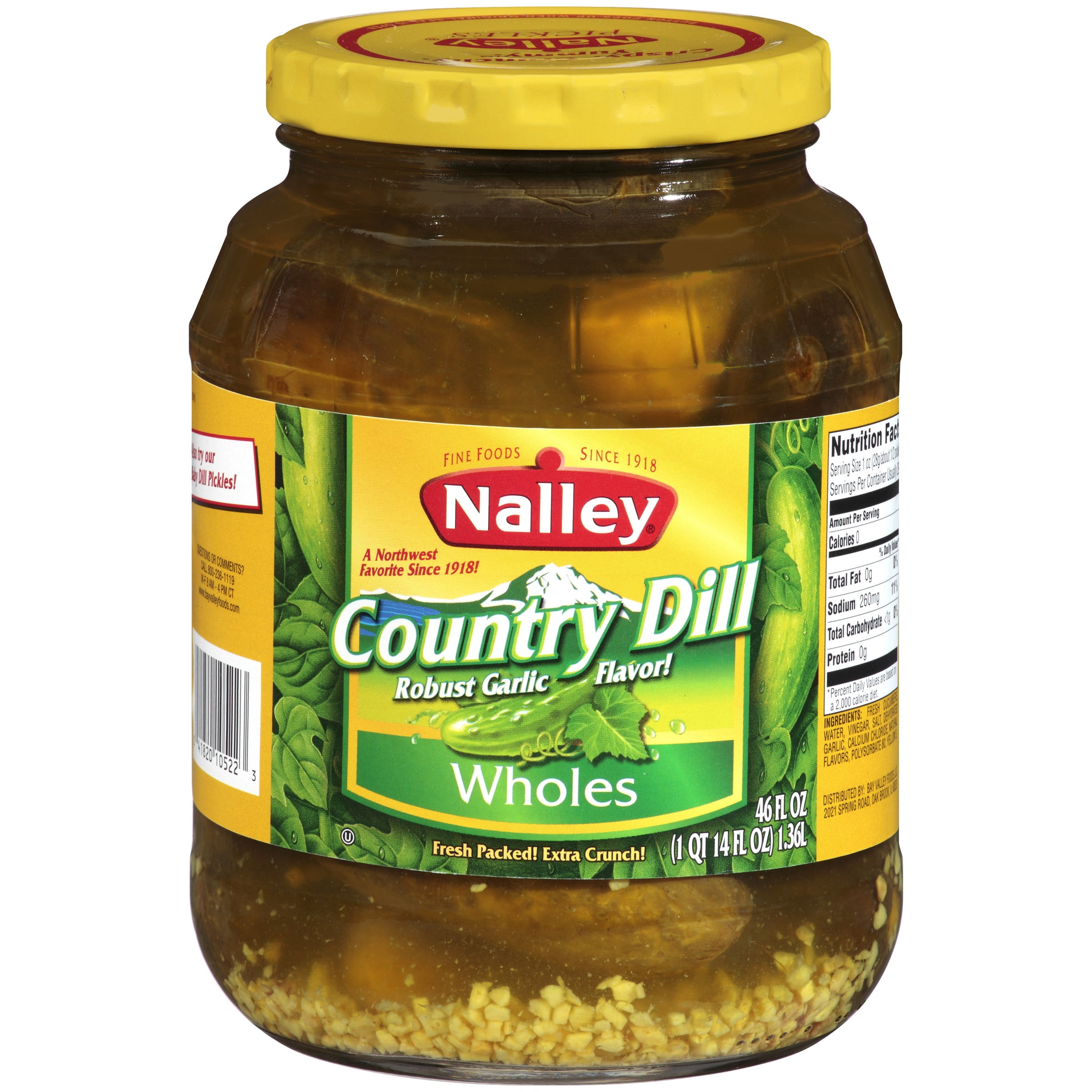 Nalley Country Dill Pickle Wholes, Robust Garlic Flavor, Gluten-Free ...