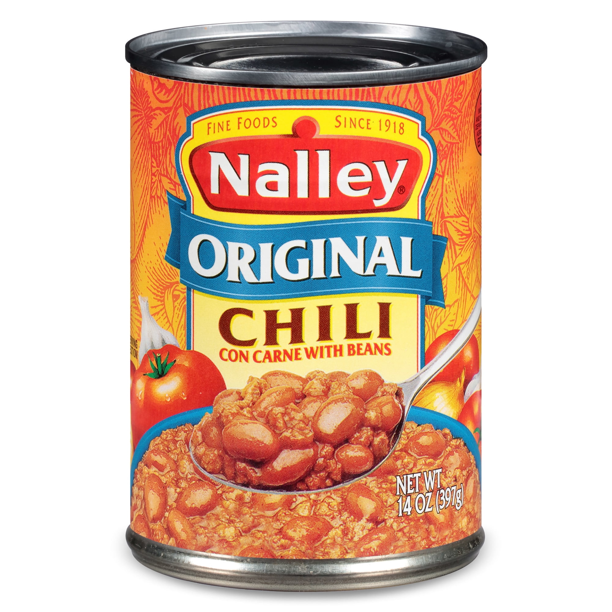 Nalley Original Beef Meat Chili Con Carne, Ready to Eat with Beans, 14 ...