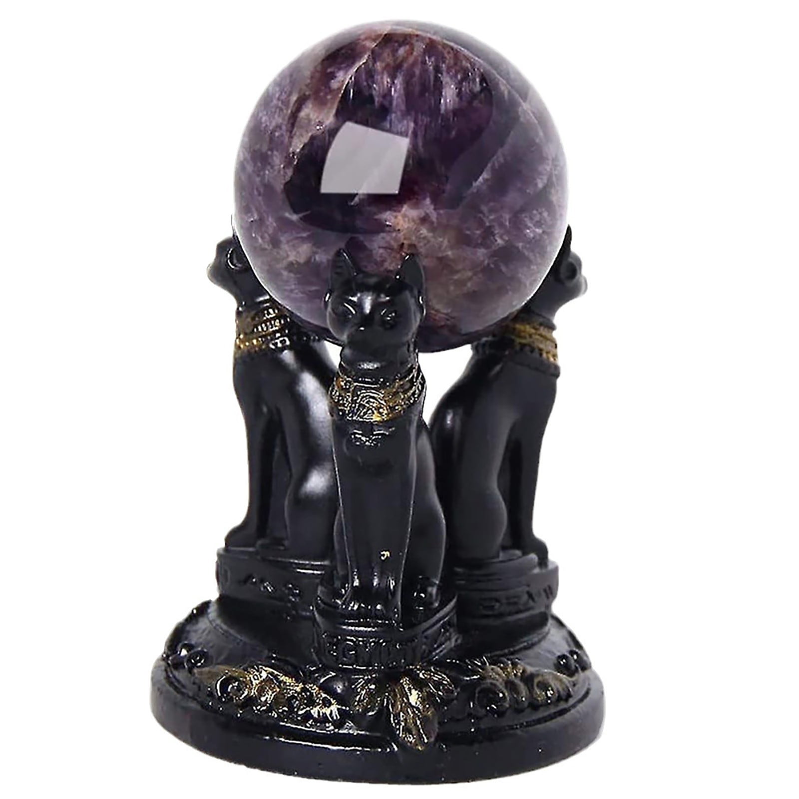 Nallwabiu Bastet Cat Crystal Ball Stand - Glass Orb Holder for Feng ...