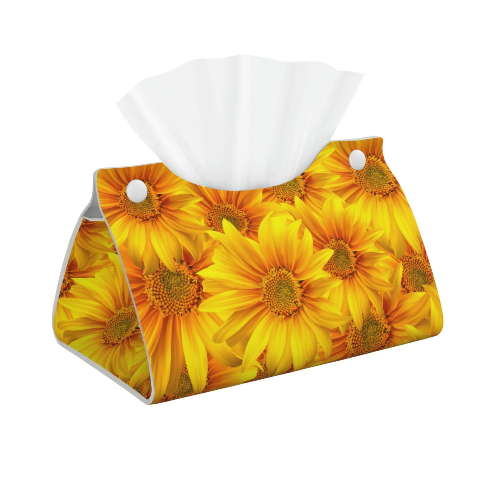 Naloa 3D Sunflowers Print Leather Tissue Box Cover Rectangle | Long ...