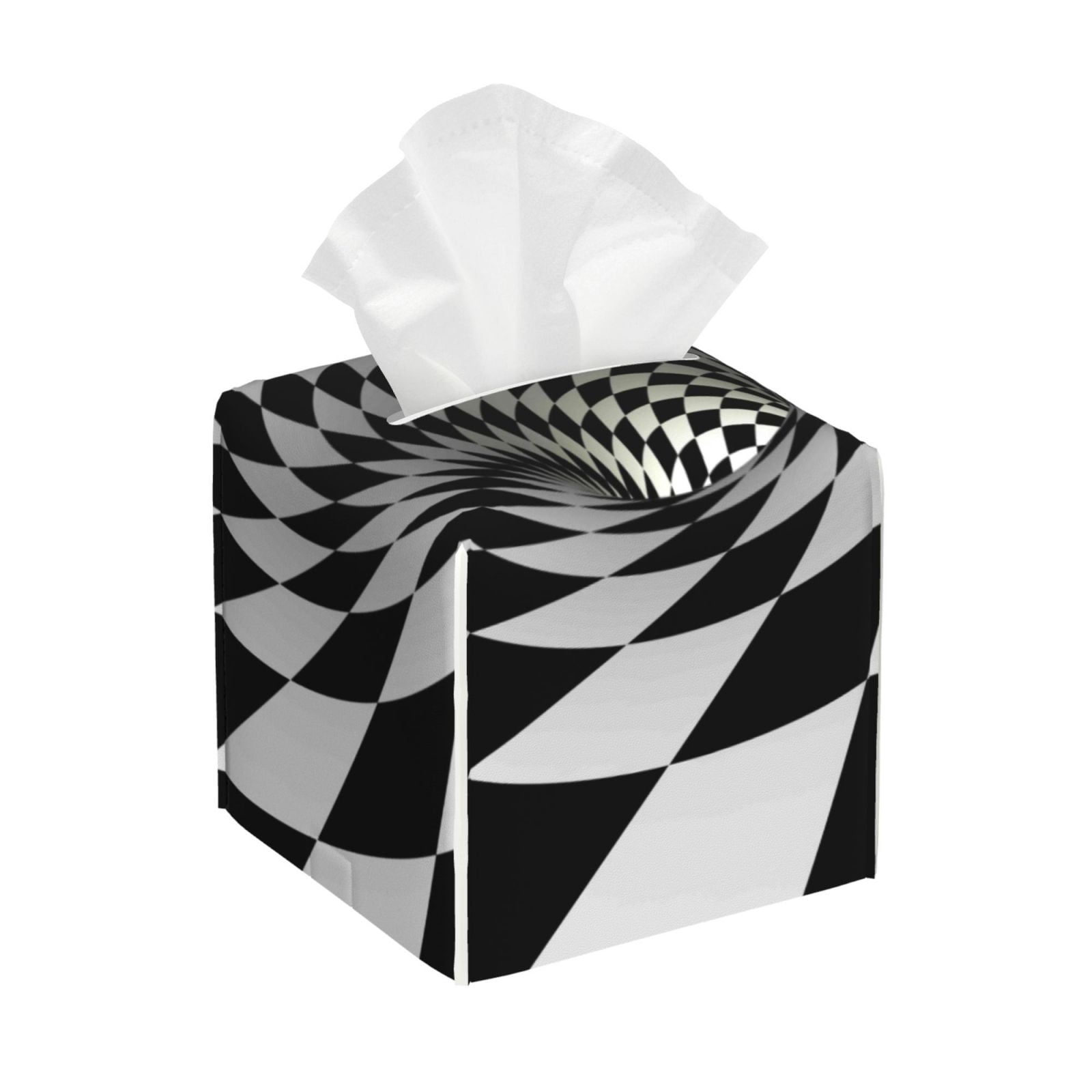 Naloa 3D Vortex Illusion Tissue Box CoverLeather Tissue Holder Square ...