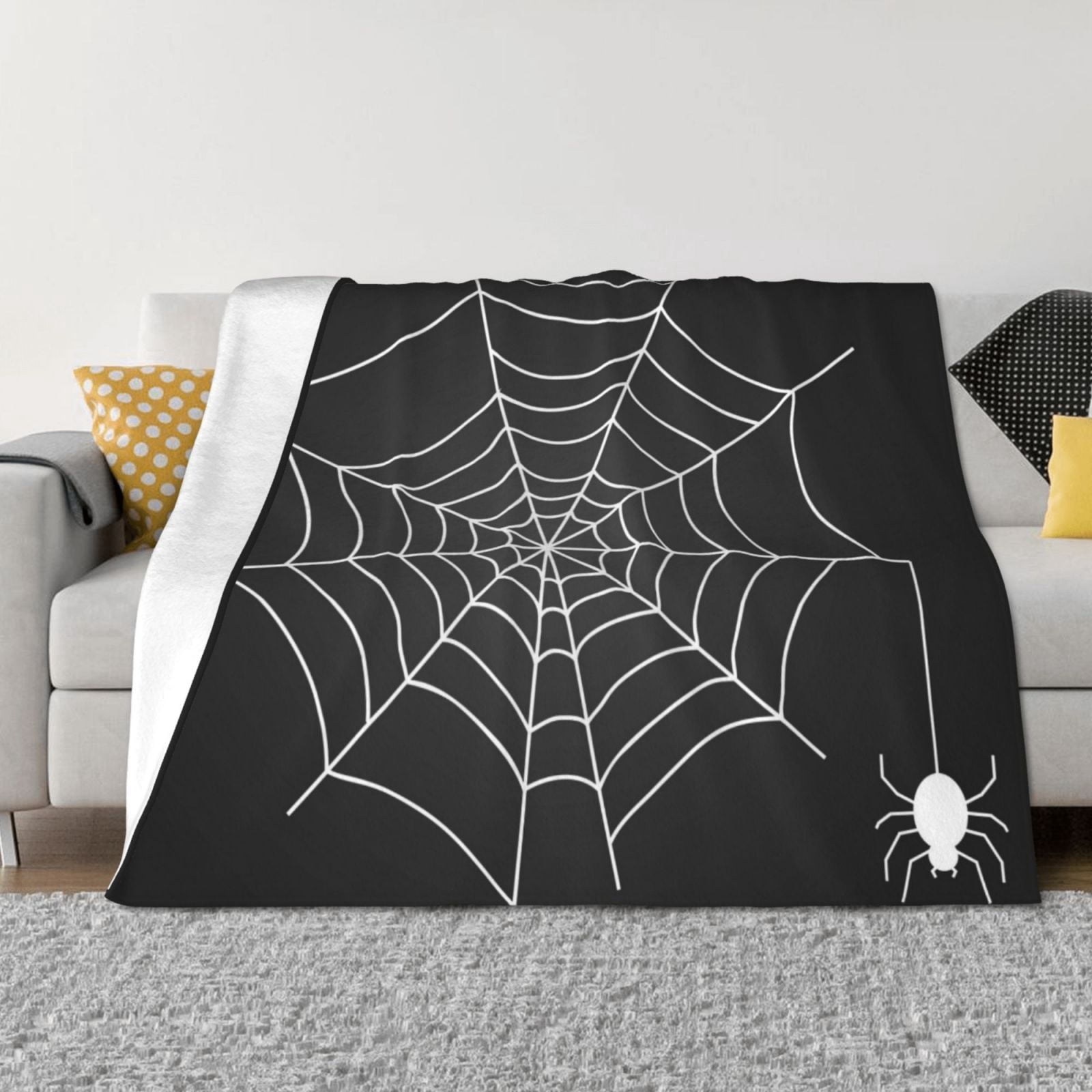 Naloa A Web With A Spider Flannel Blankets - Thick and Warm Blanket for ...