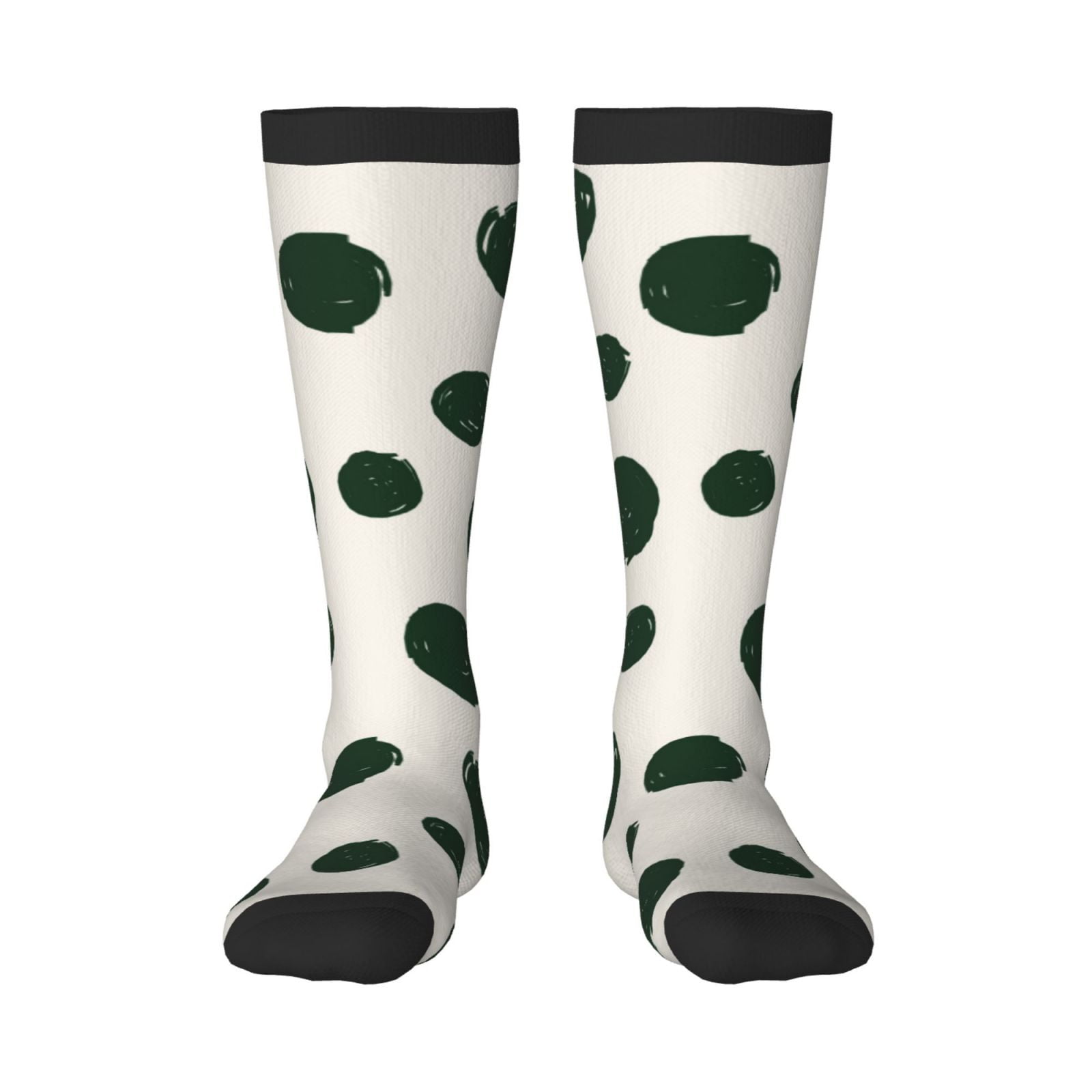Naloa Abstract Green Polka Dot Thigh High Socks Extra Long Stretchy ...