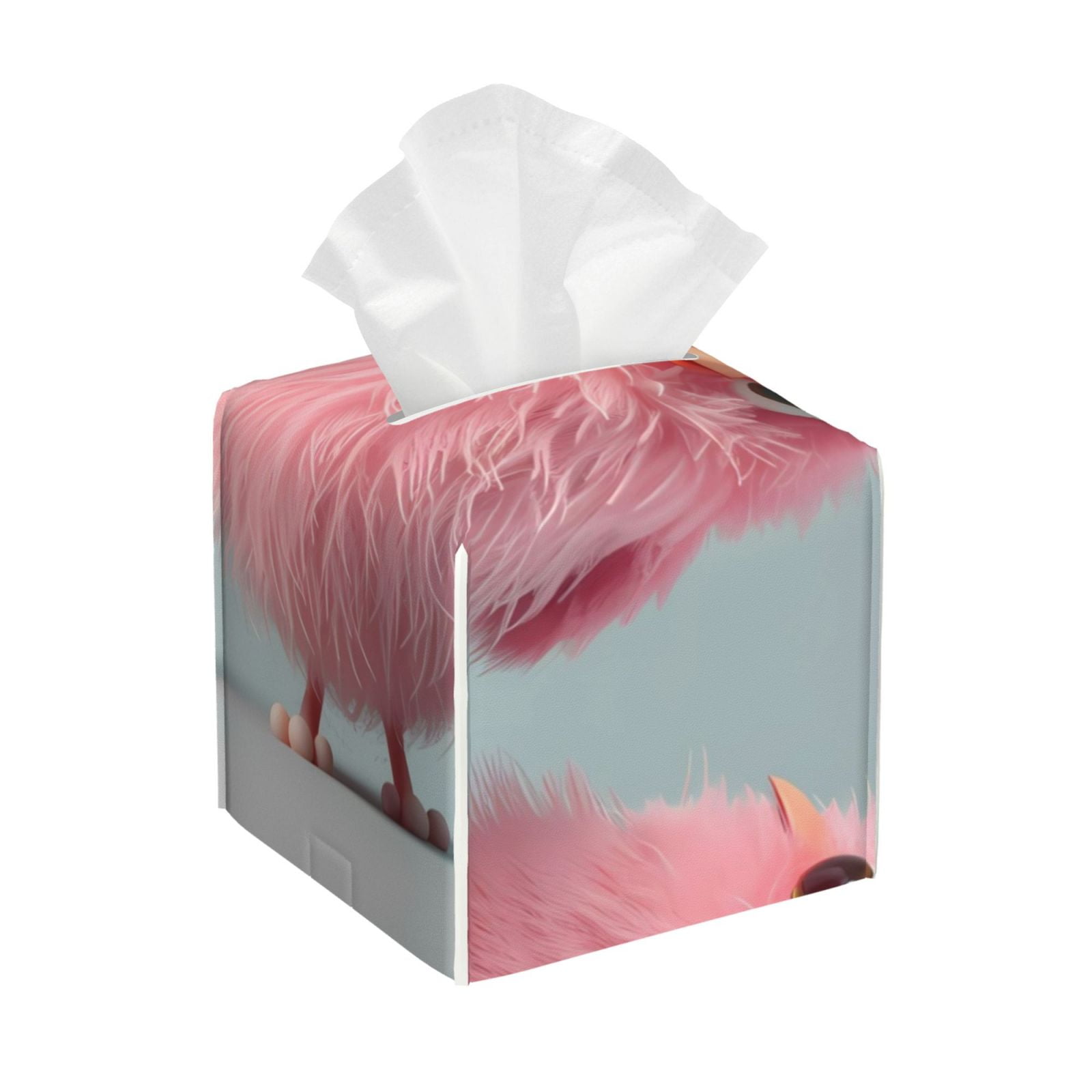 Naloa Adorable Pink Fluffy Birds Tissue Box Cover Leather Tissue Holder ...