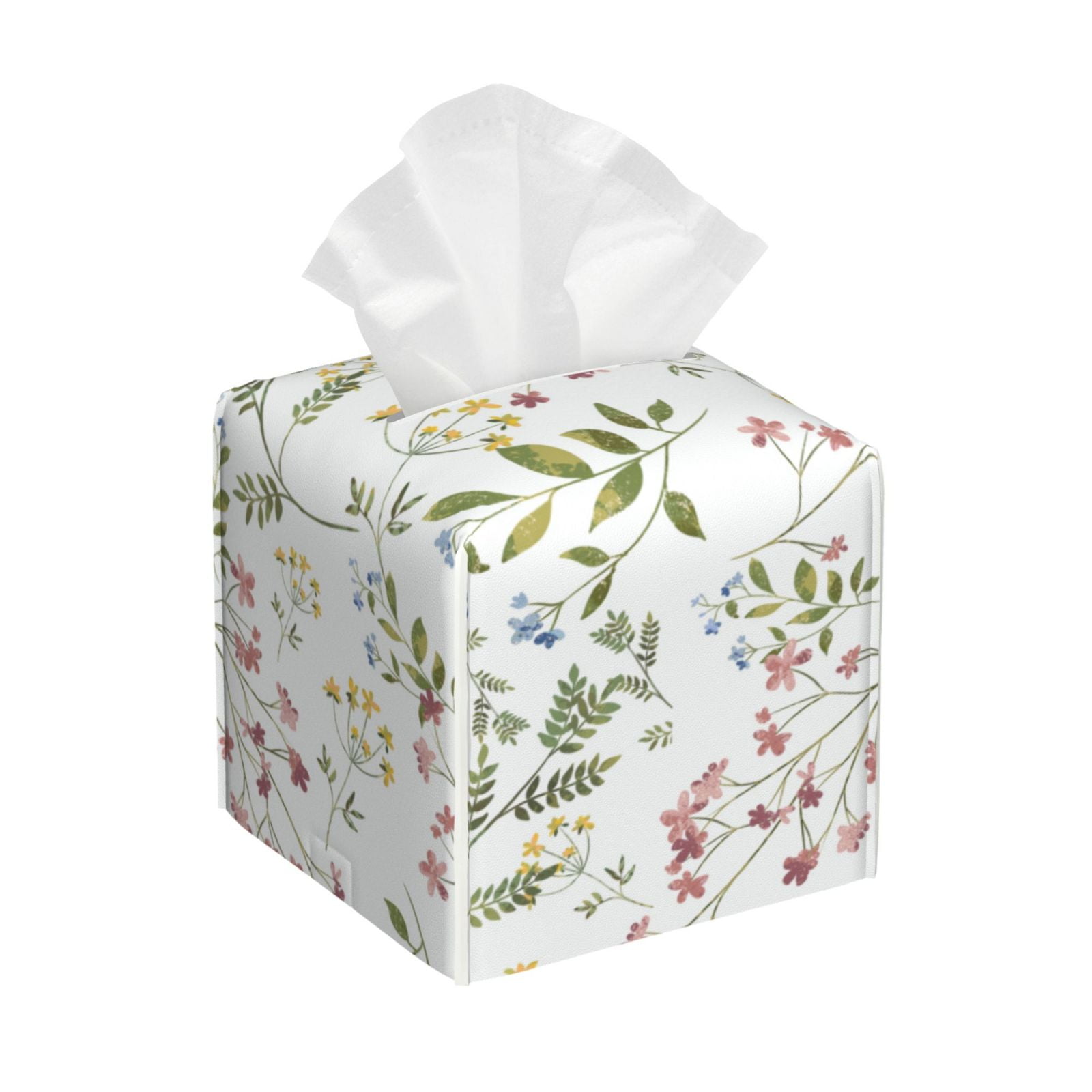Naloa Aerial Flora Tissue Box Cover Leather Tissue Holder Square Facial ...