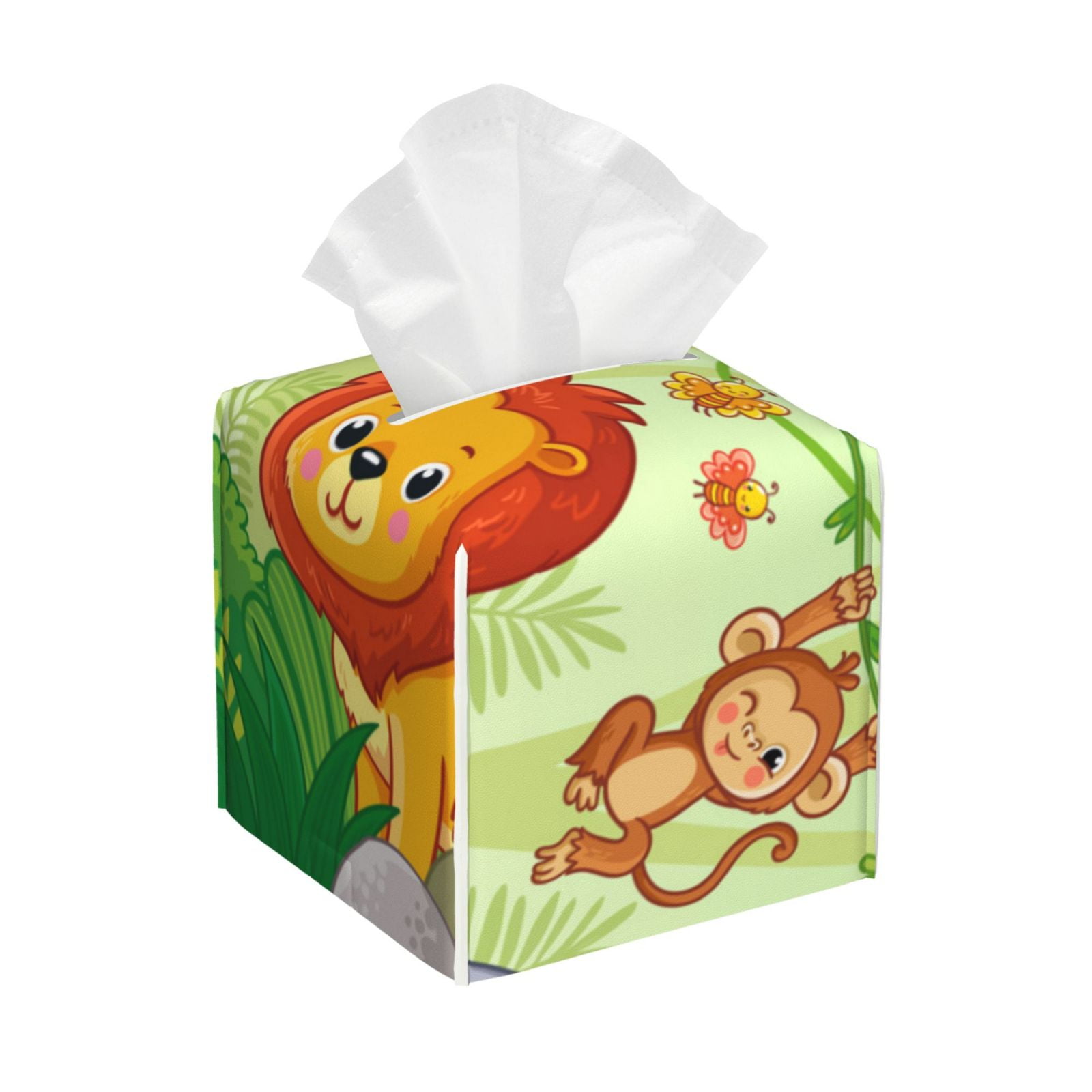 Naloa African Animals in the Jungle Tissue Box CoverLeather Tissue ...