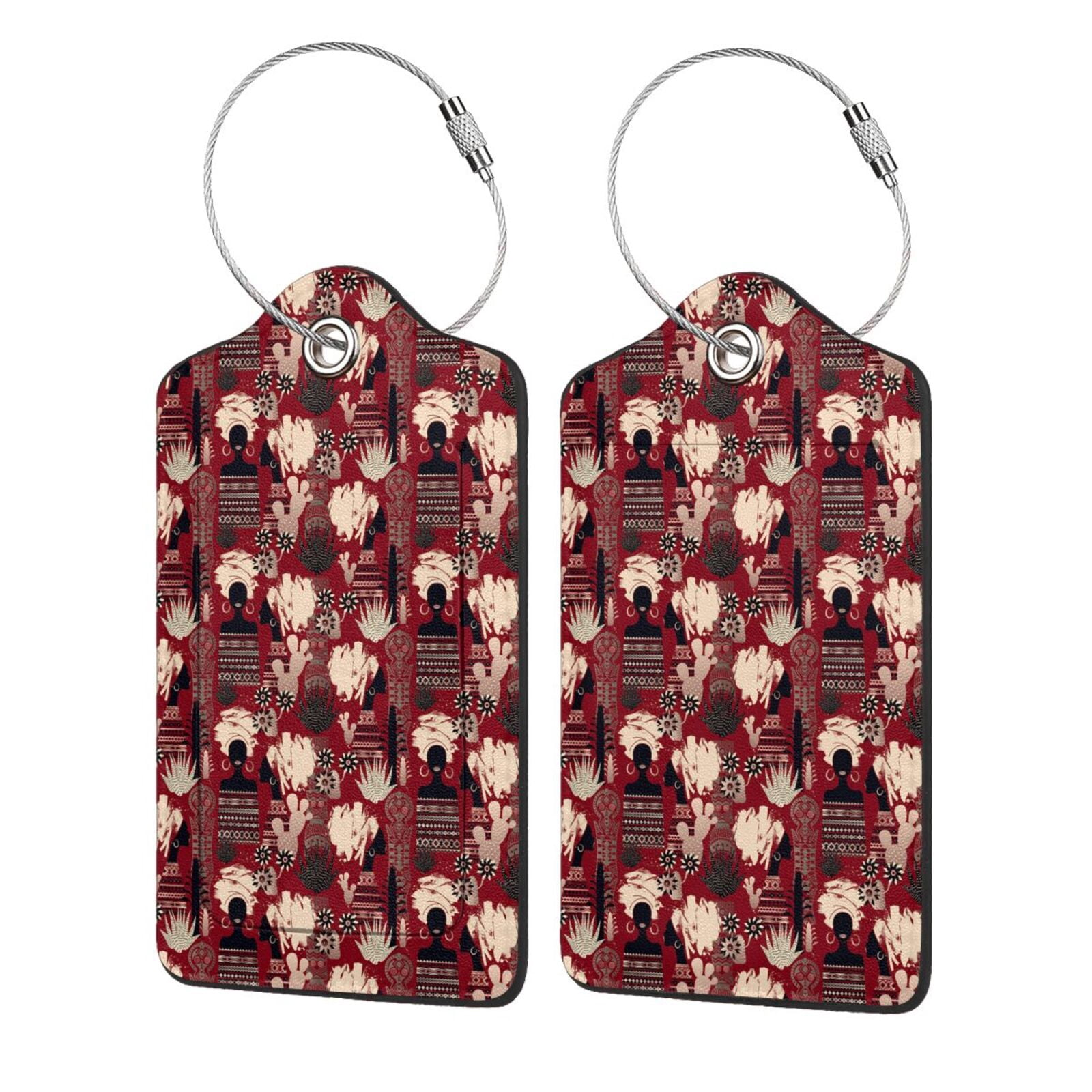 Naloa African Women A Luggage Tag for Suitcase Leather Baggage Tag with ...