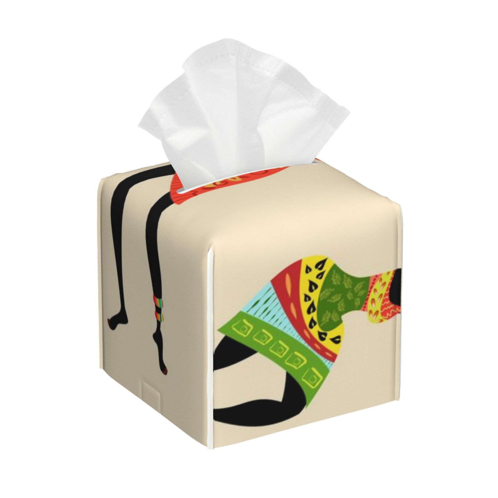 Naloa African Women Tissue Box CoverLeather Tissue Holder Square Facial ...