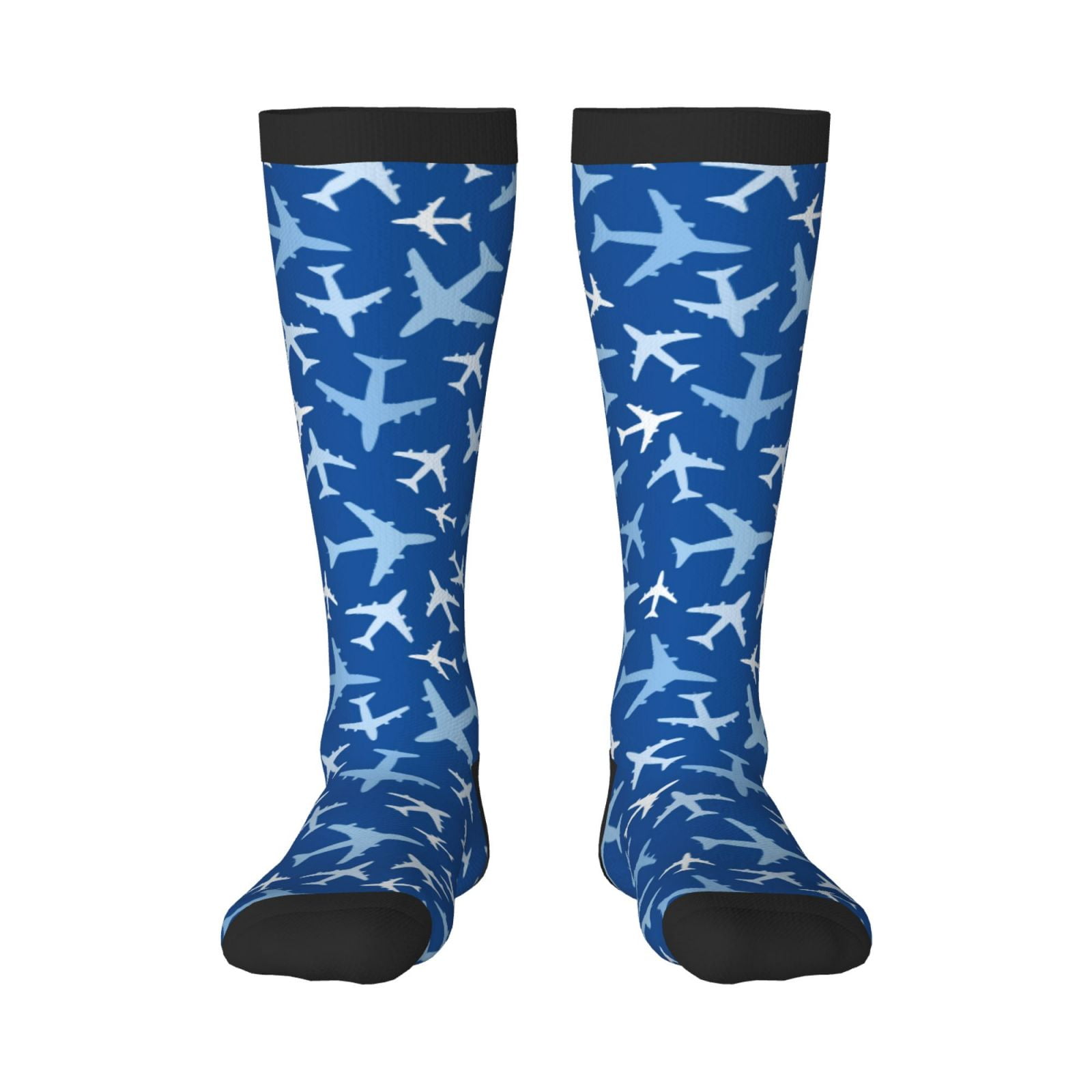 Naloa Airplanes in the Sky Thigh High Socks Extra Long Stretchy Sock ...