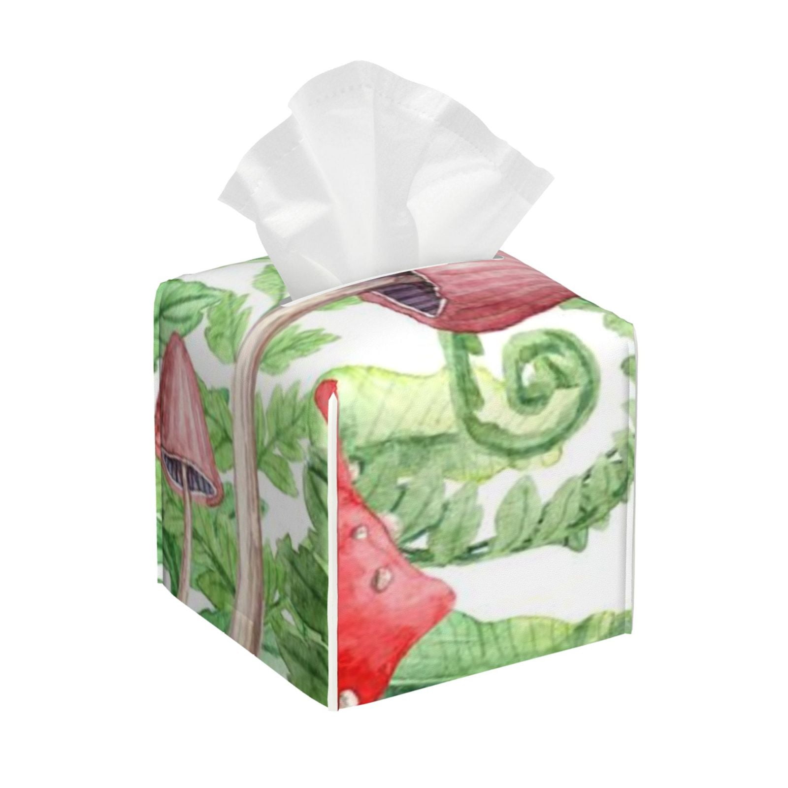 Naloa Amanita Fly Agaric Tissue Box CoverLeather Tissue Holder Square ...