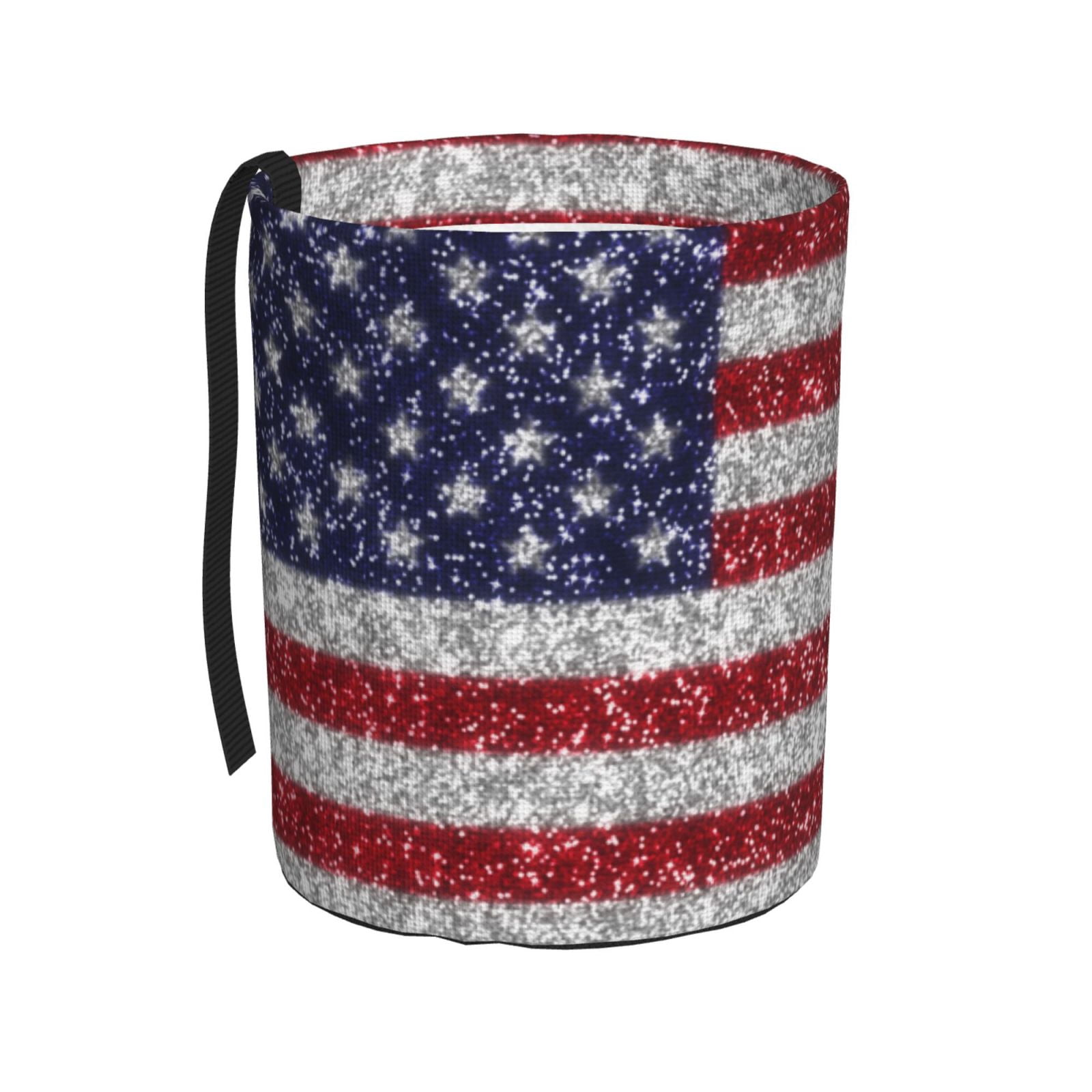 Naloa America Flag Glitter Car Trash Can Garbage Car Accessories Trash ...