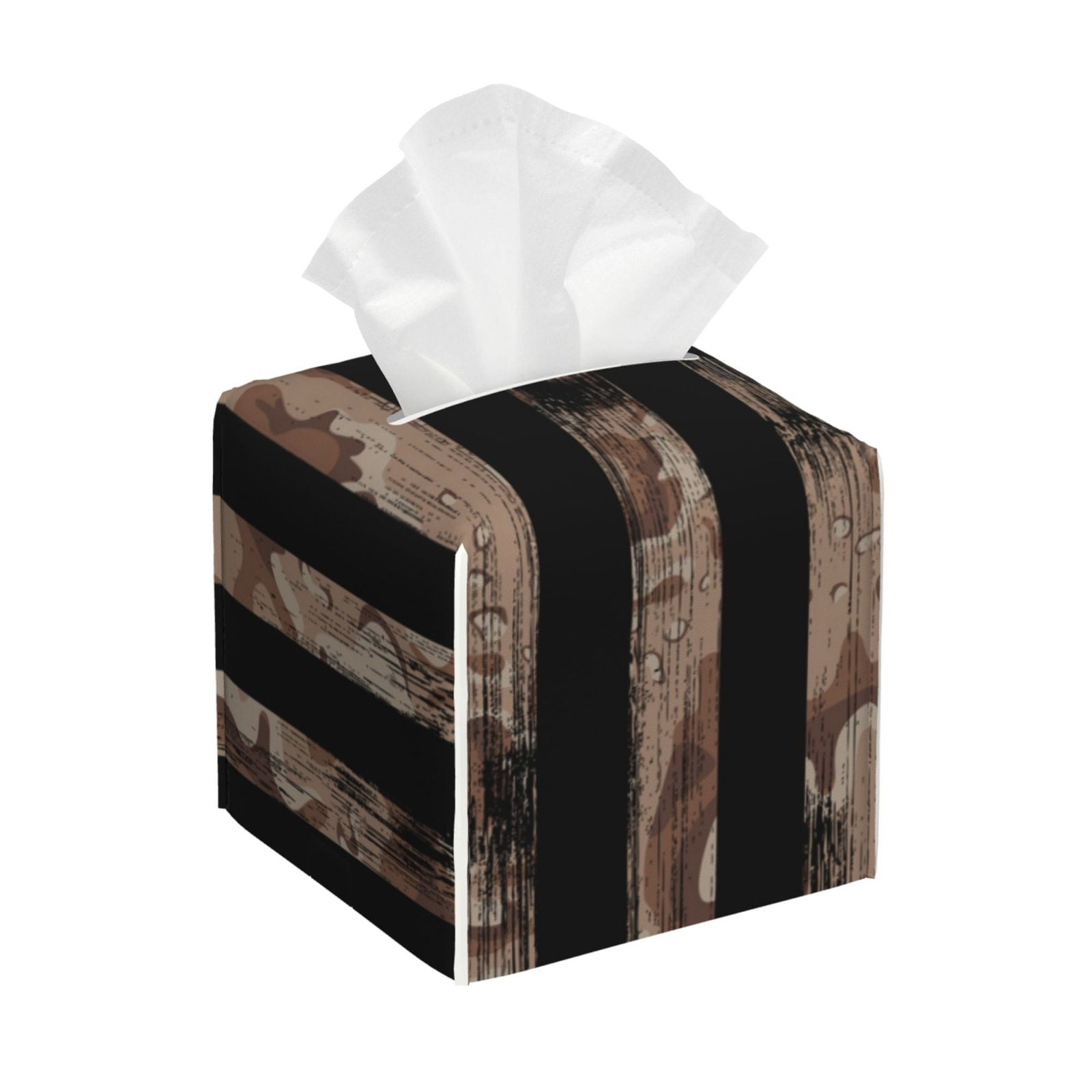 Naloa American Flag with Desert Camouflage Tissue Box CoverLeather ...