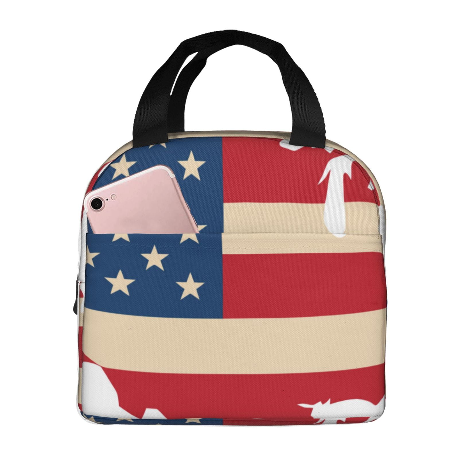 Naloa American Flag Map Print Lunch Box for Women Men,Insulated Lunch ...