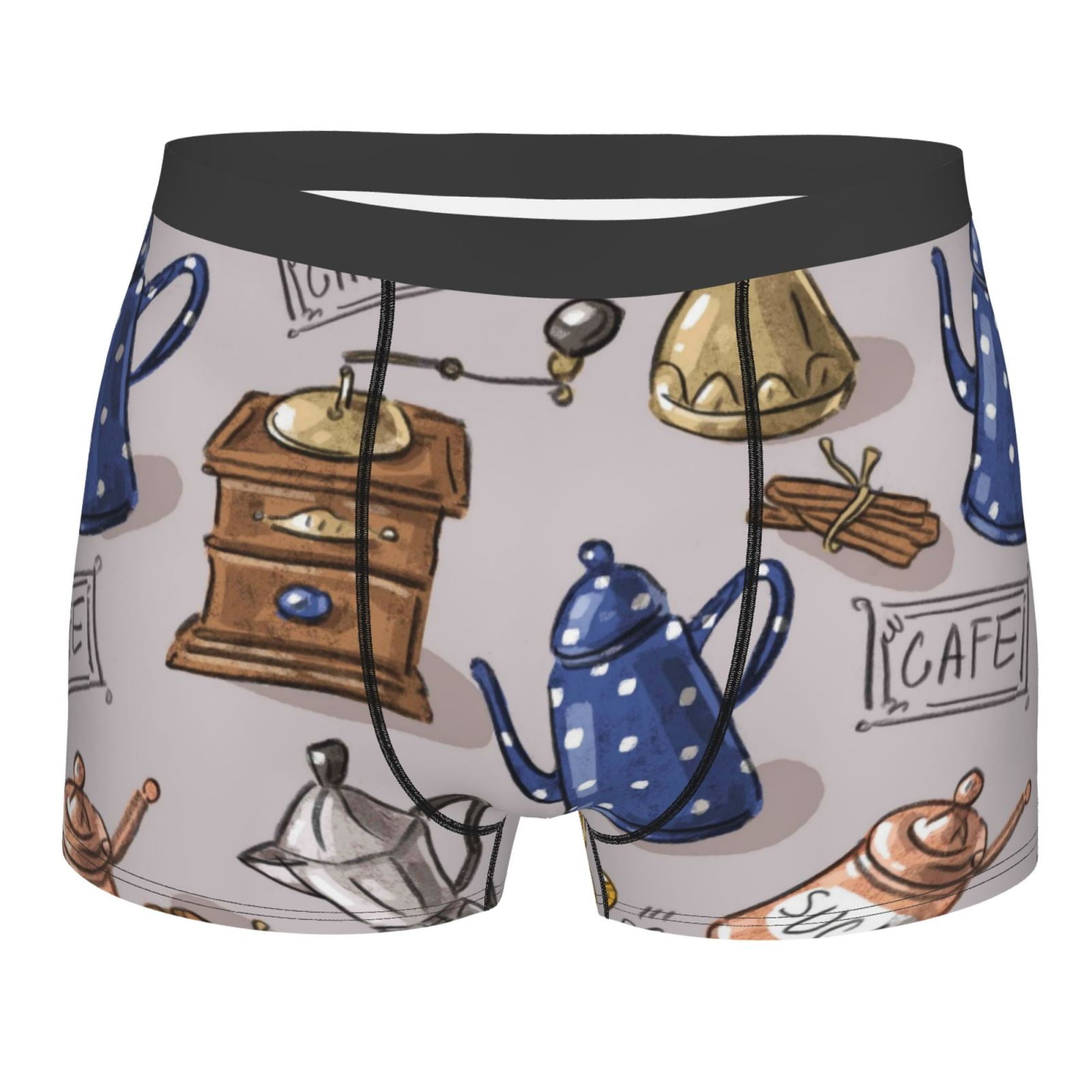 Naloa Antique Vintage Teapot Coffee Grinder Print Mens Underwear ...