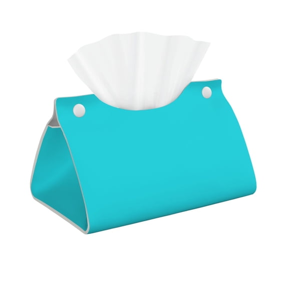 Naloa Aqua Print Leather Tissue Box Cover Rectangle | Long Tissue Box ...