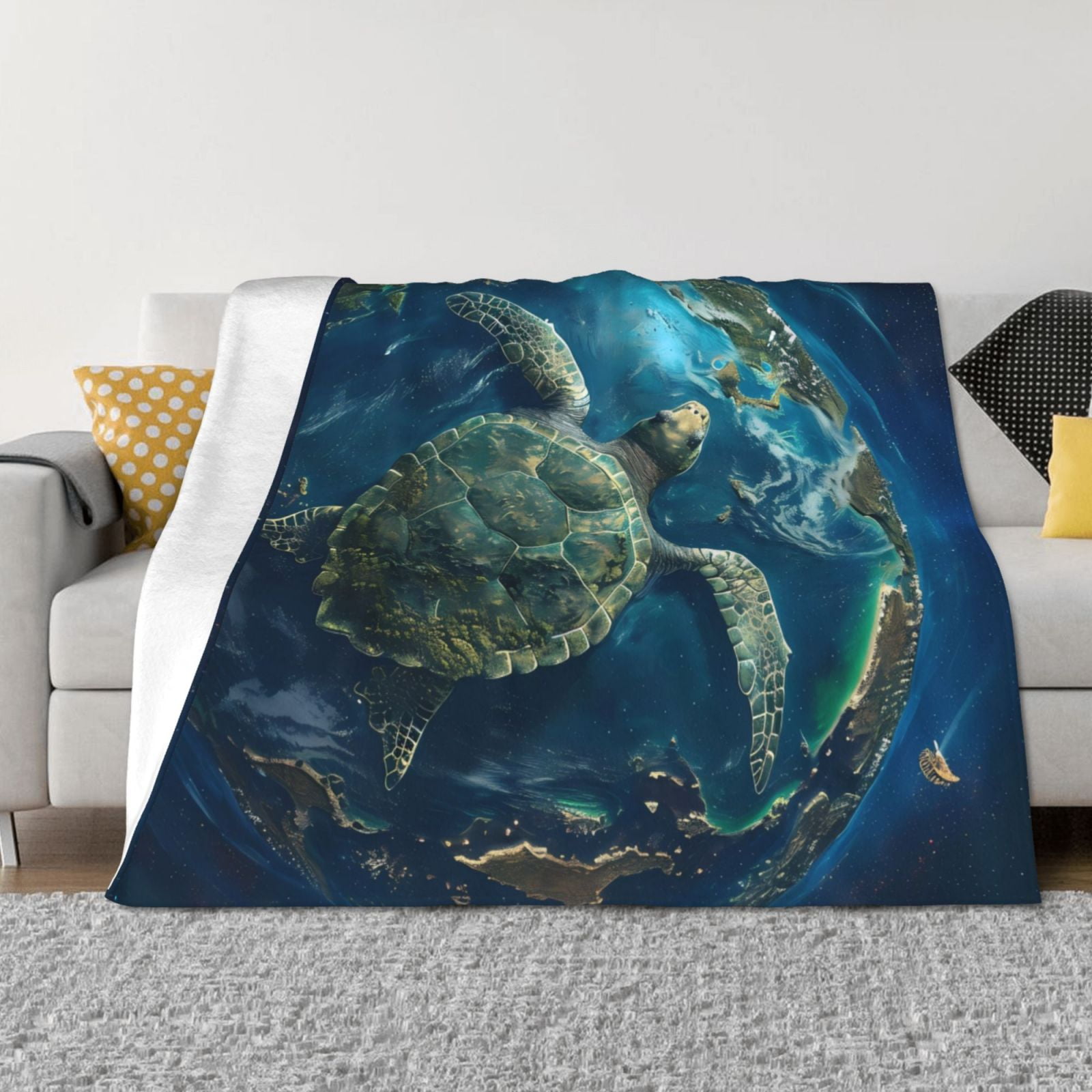 Naloa Artistic Turtle Earth Flannel Blankets - Thick and Warm Blanket ...