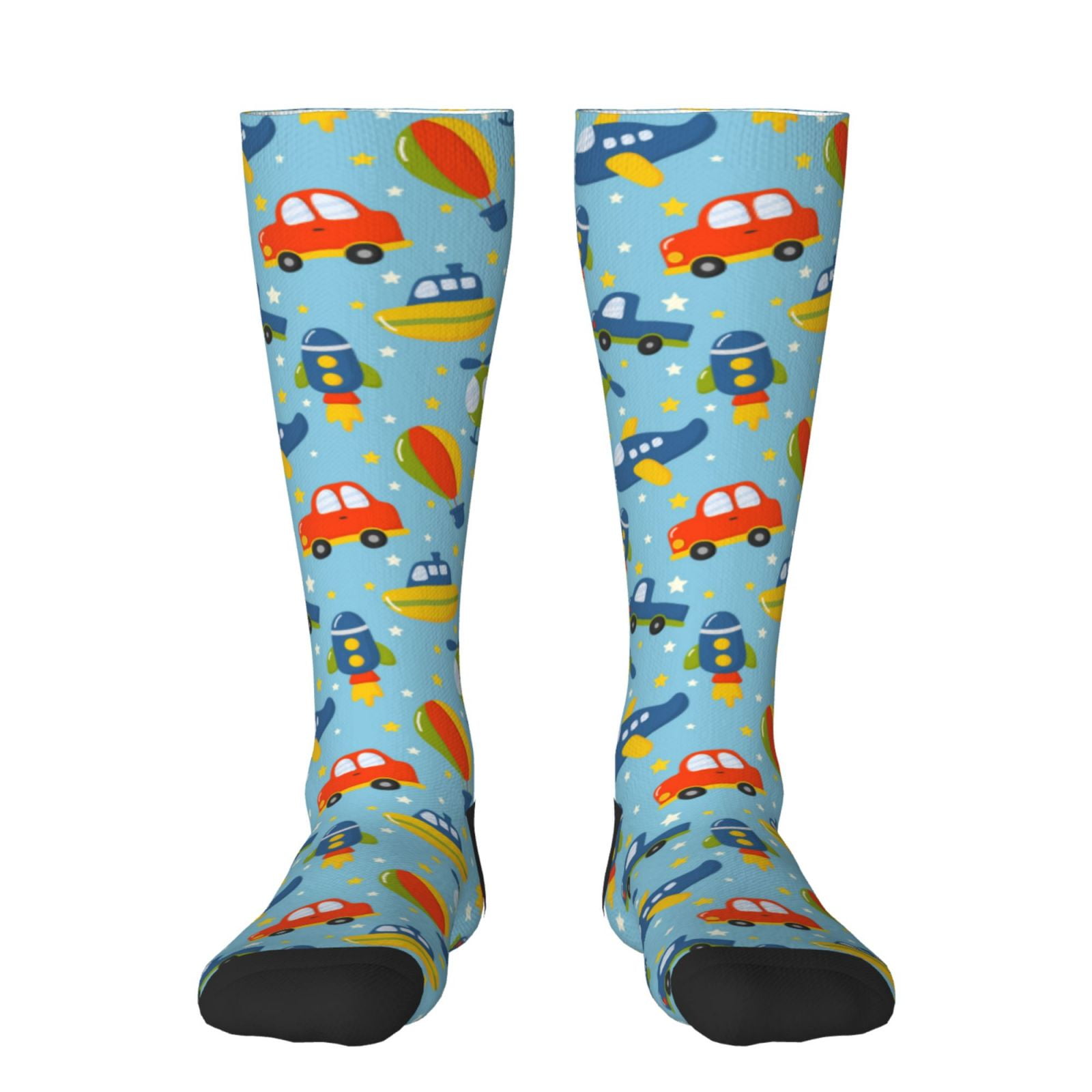 Naloa Artoon Transport Thigh High Socks Extra Long Stretchy Sock Women ...