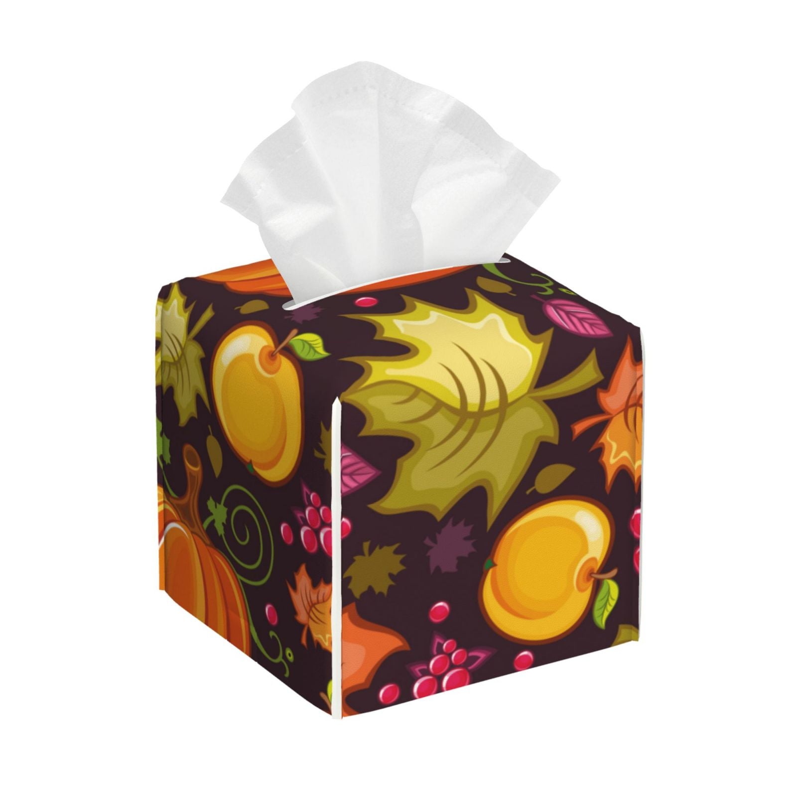 Naloa Autumn Harvest Pumpkin Joy Tissue Box Cover Leather Tissue Holder ...