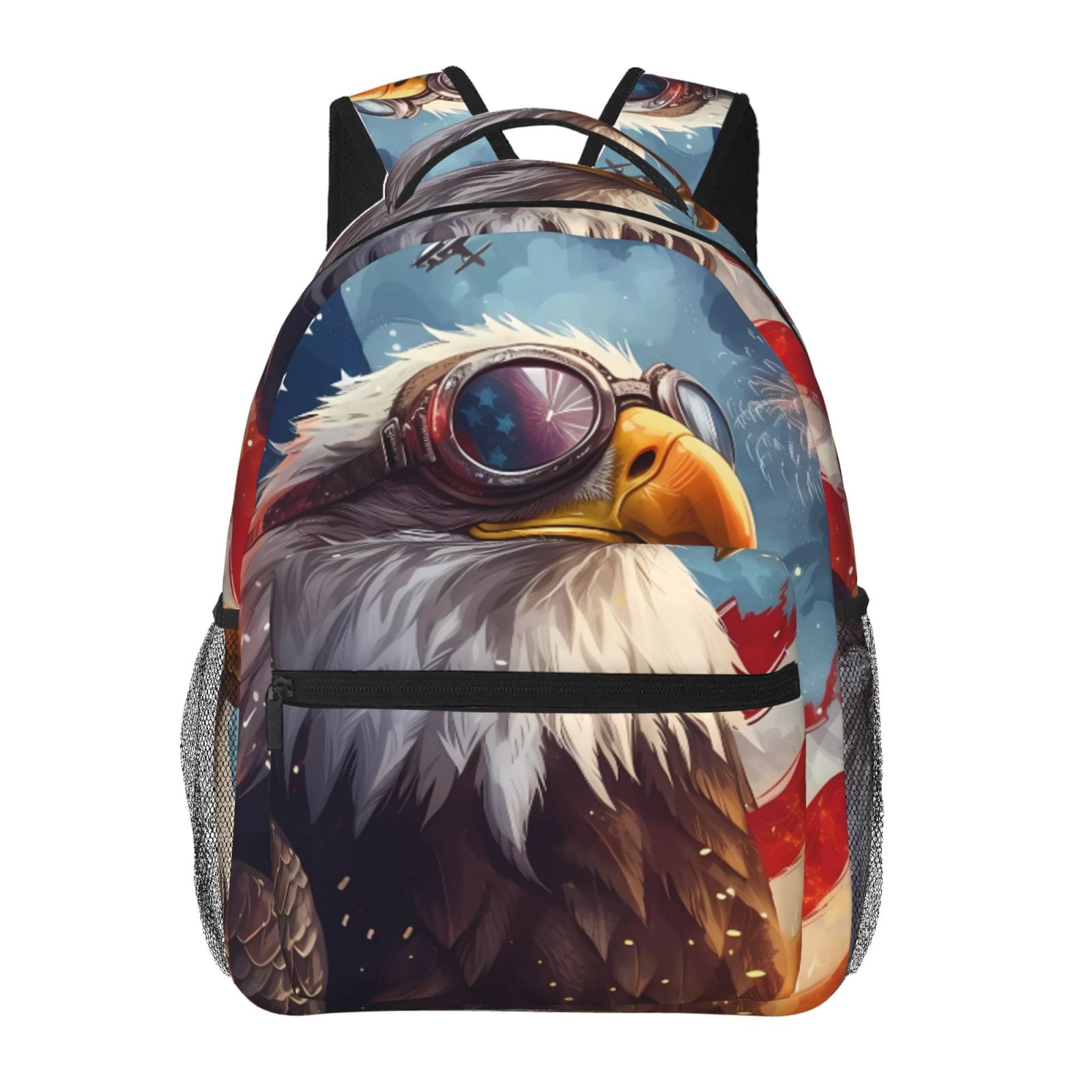 Naloa Bald Eagle Pilot Print Solid Color Tie Formal Necktie for Men ...