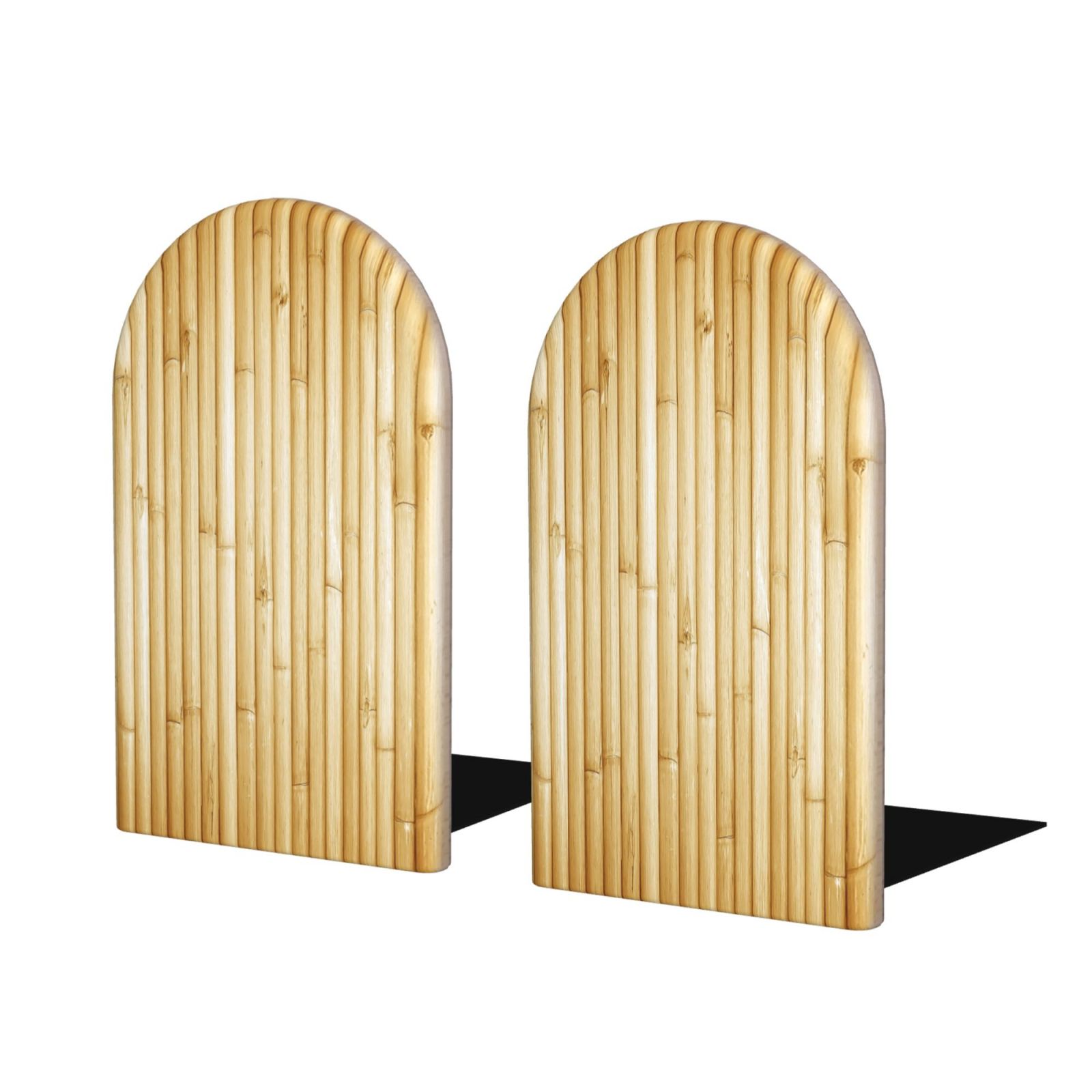 Naloa Bamboo Wall Wood Non-Skid Bookend for Shelves,Book Ends for Heavy ...