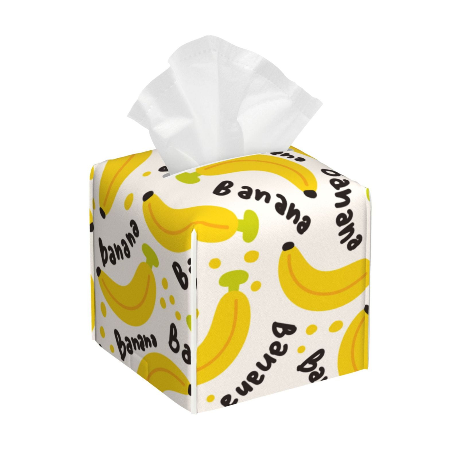 Naloa Banana Fruit Tissue Box Cover Leather Tissue Holder Square Facial ...